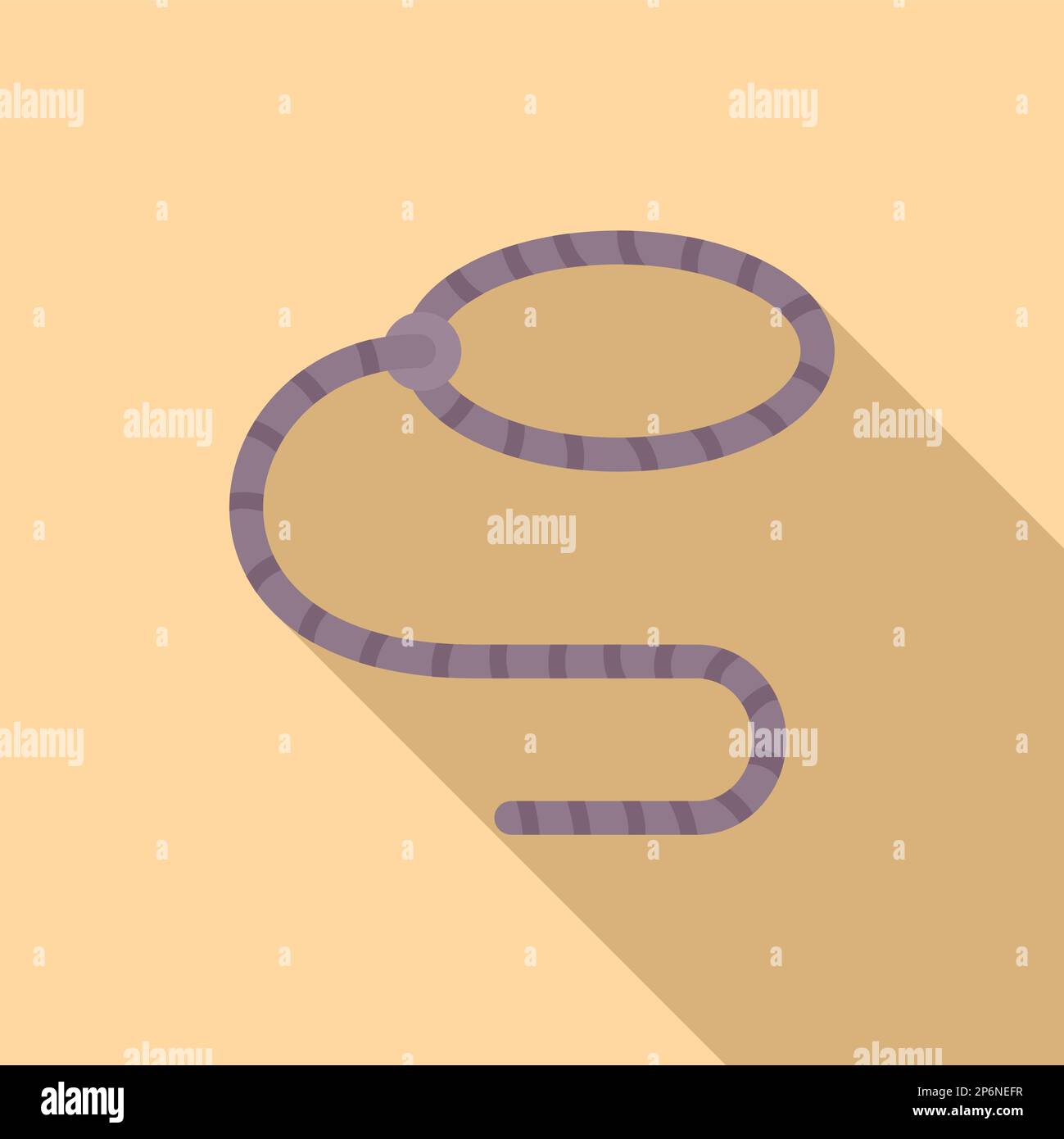 String lasso icon flat vector. Line loop. Western circle Stock Vector ...