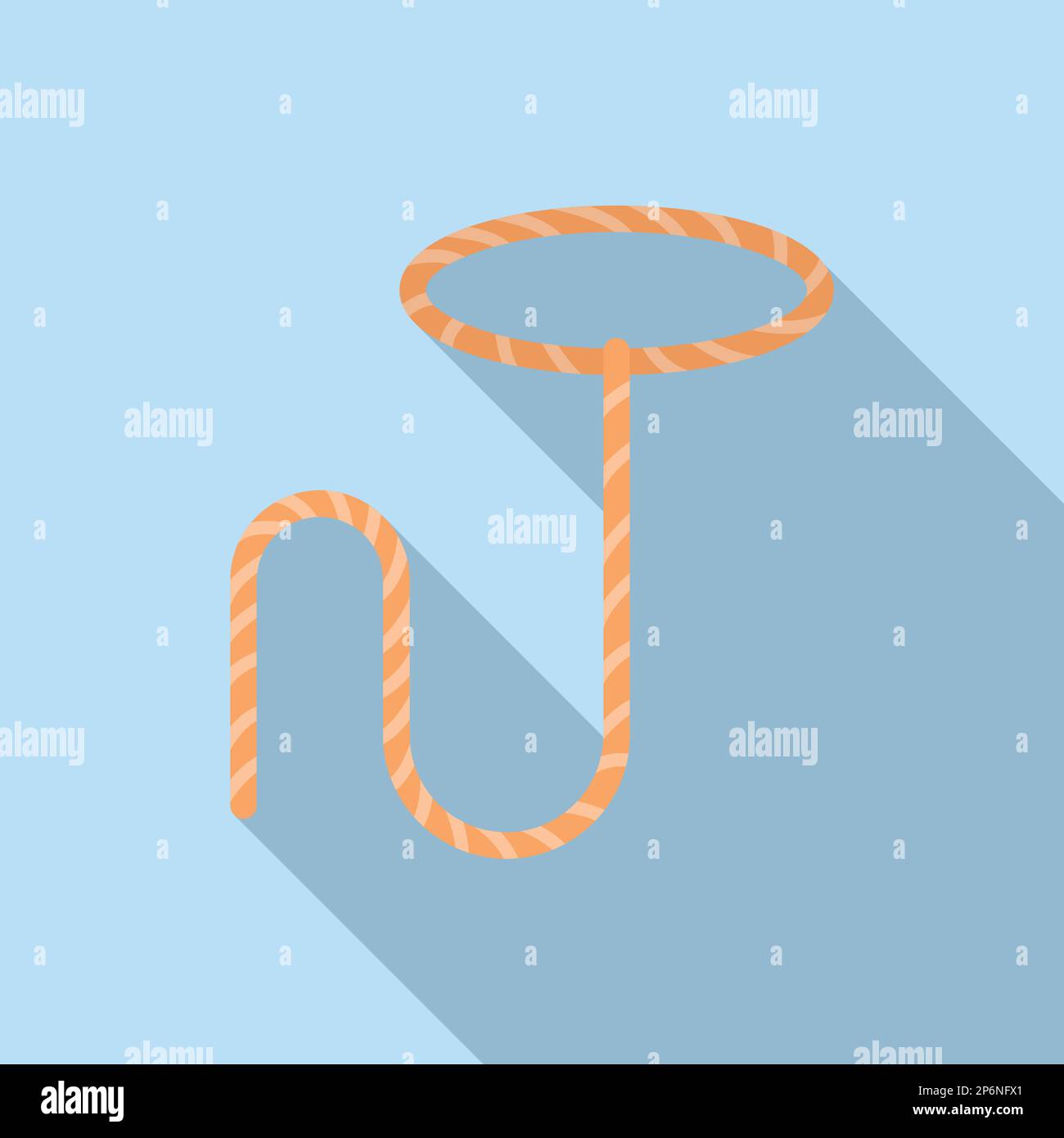 Loop lasso icon flat vector. Circle knot. Rodeo cord Stock Vector Image ...