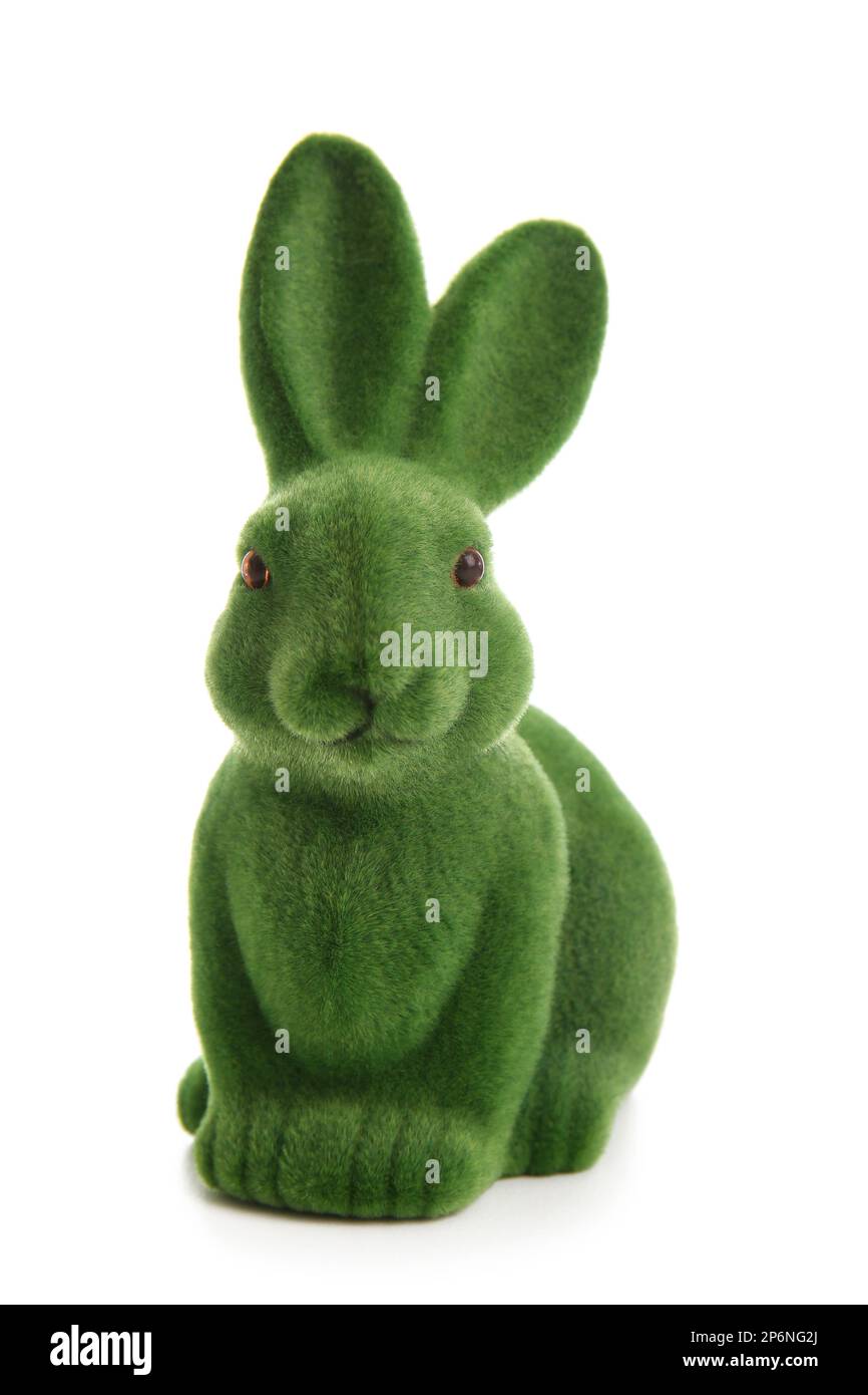 Green Easter bunny isolated on white background Stock Photo - Alamy