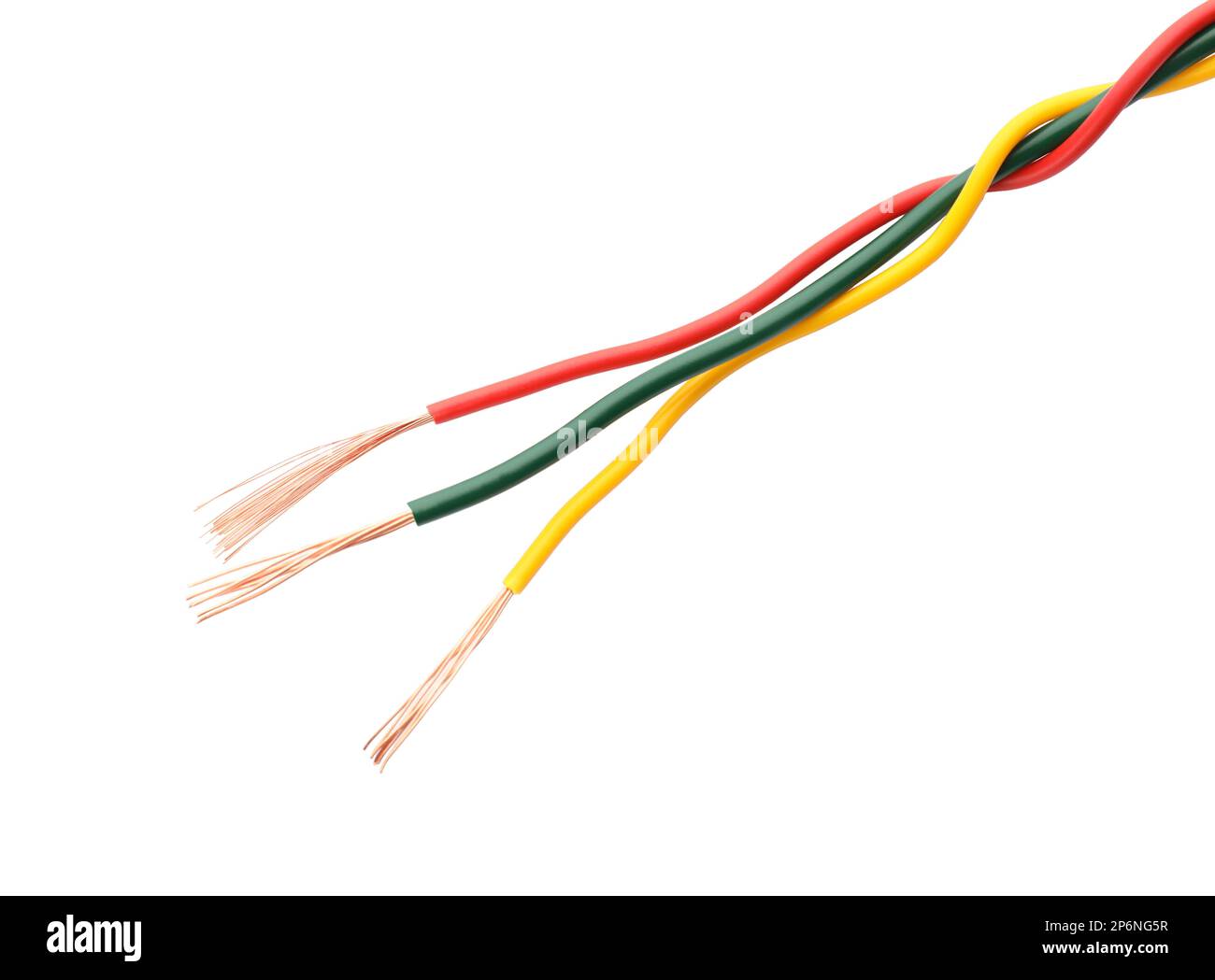 Many stripped electrical wires on white background Stock Photo - Alamy