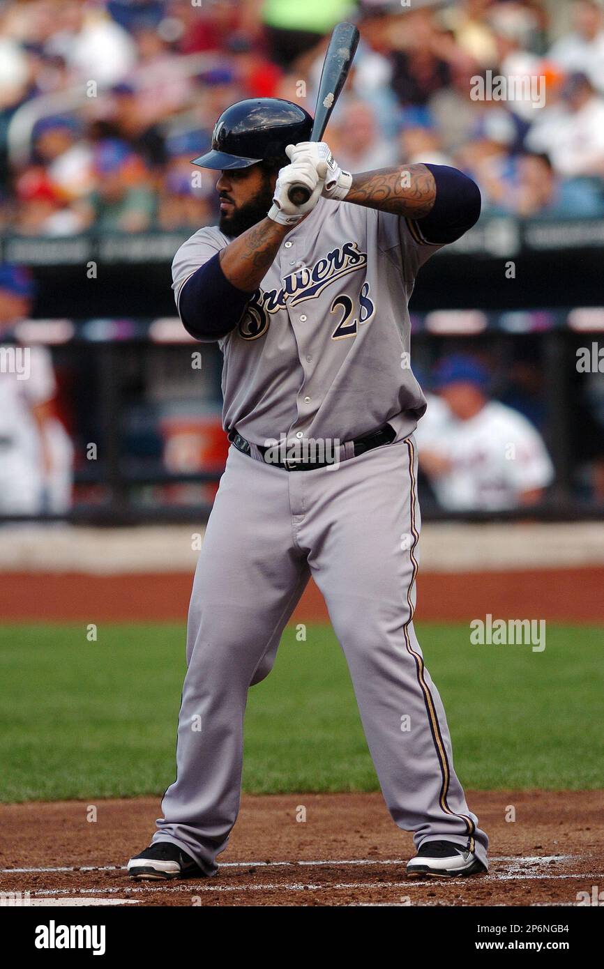 Milwakee Brewers infielder Prince Fielder #28 during a game against the ...
