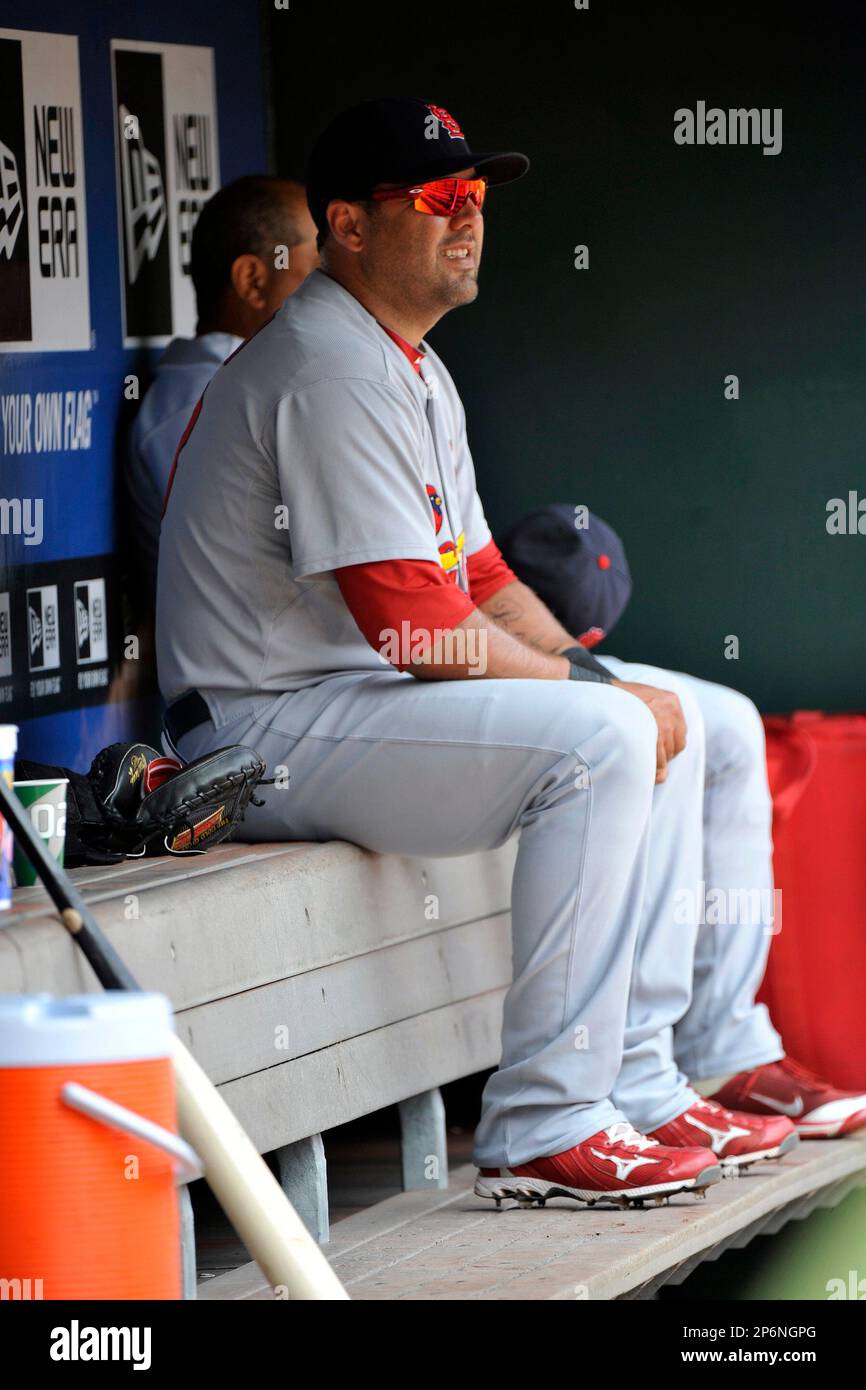 St. Louis Cardinals catcher Gerald Laird #13 during a game against the ...