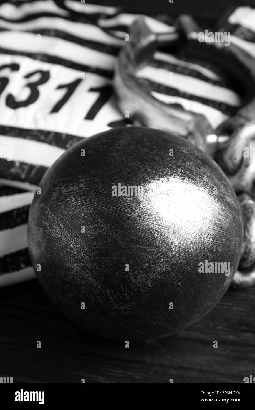 Prisoner iron ball Black and White Stock Photos & Images - Alamy