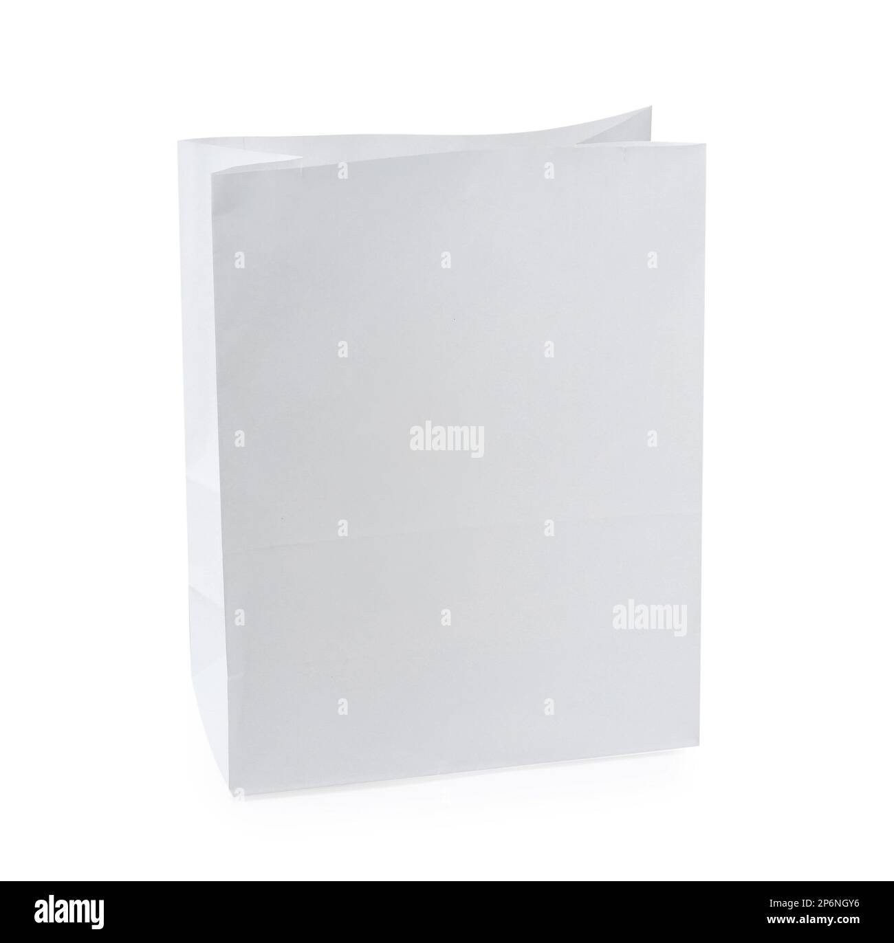 New open paper bag isolated on white Stock Photo - Alamy