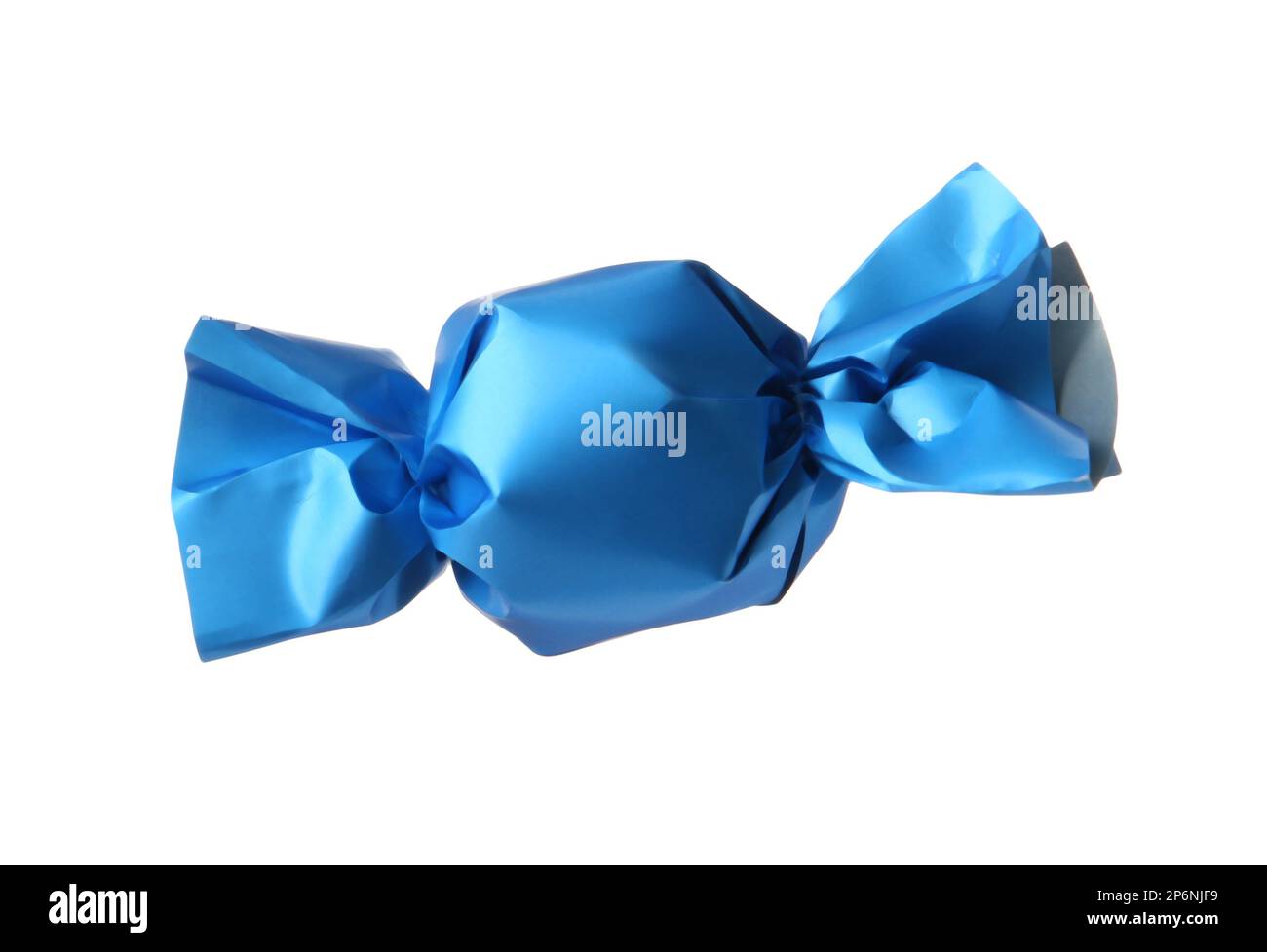 Delicious candy in light blue wrapper isolated on white Stock Photo - Alamy
