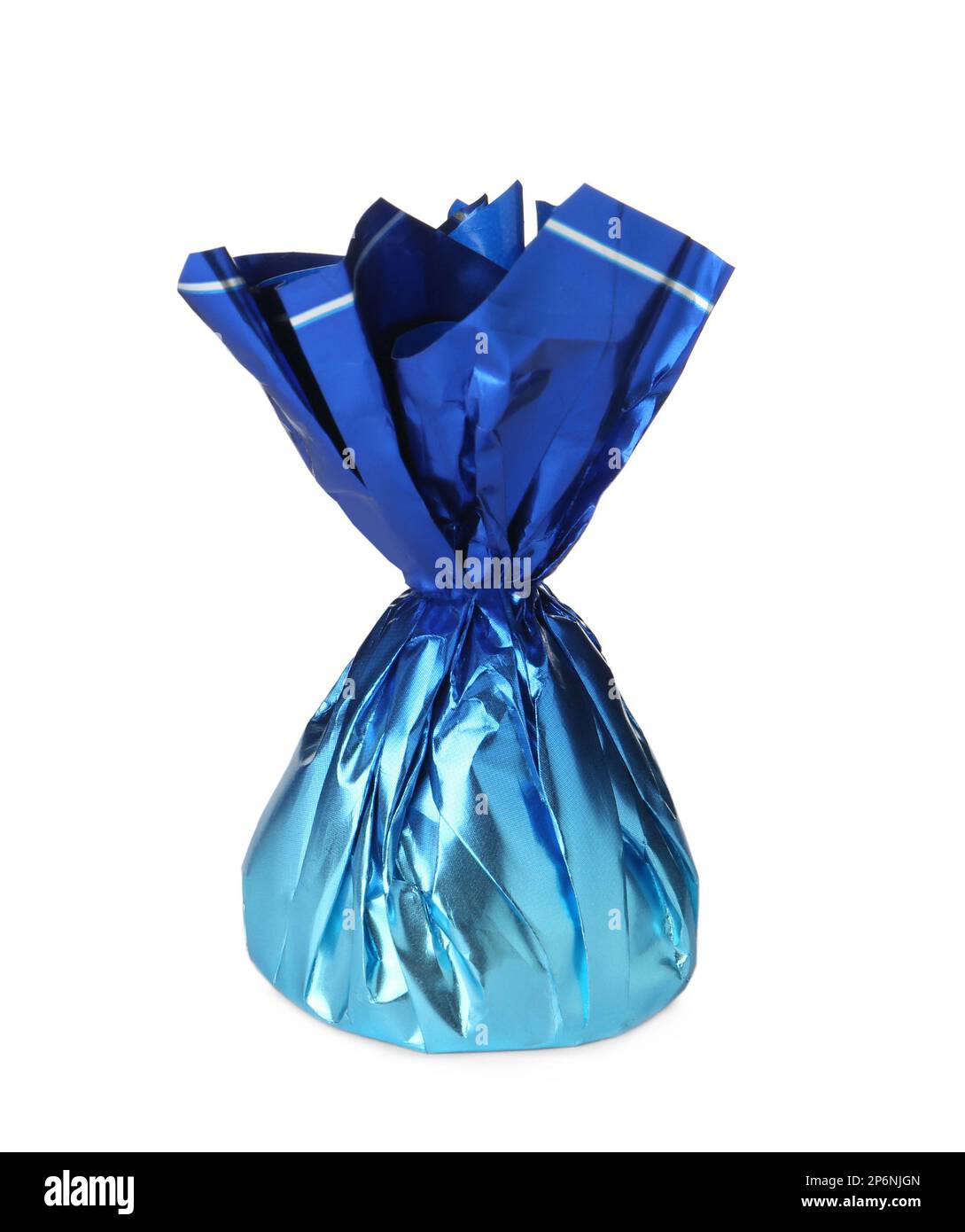Delicious candy in blue wrapper isolated on white Stock Photo - Alamy