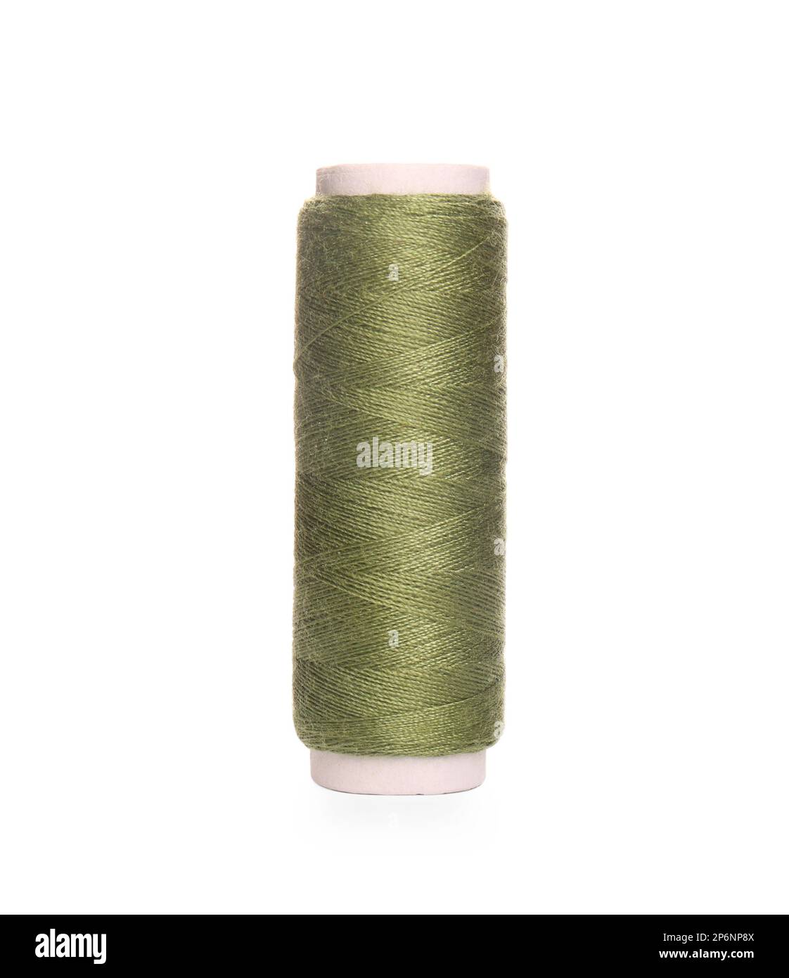 Spool of olive green sewing thread isolated on white Stock Photo - Alamy