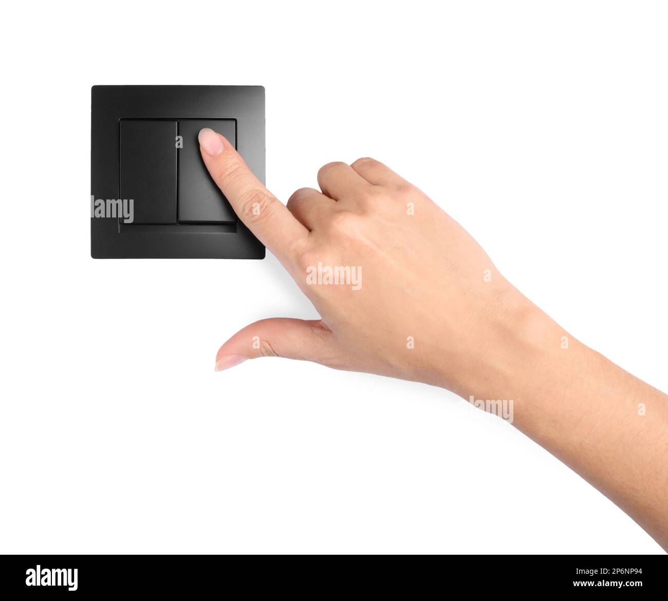Black woman pressing light switch hi-res stock photography and images ...