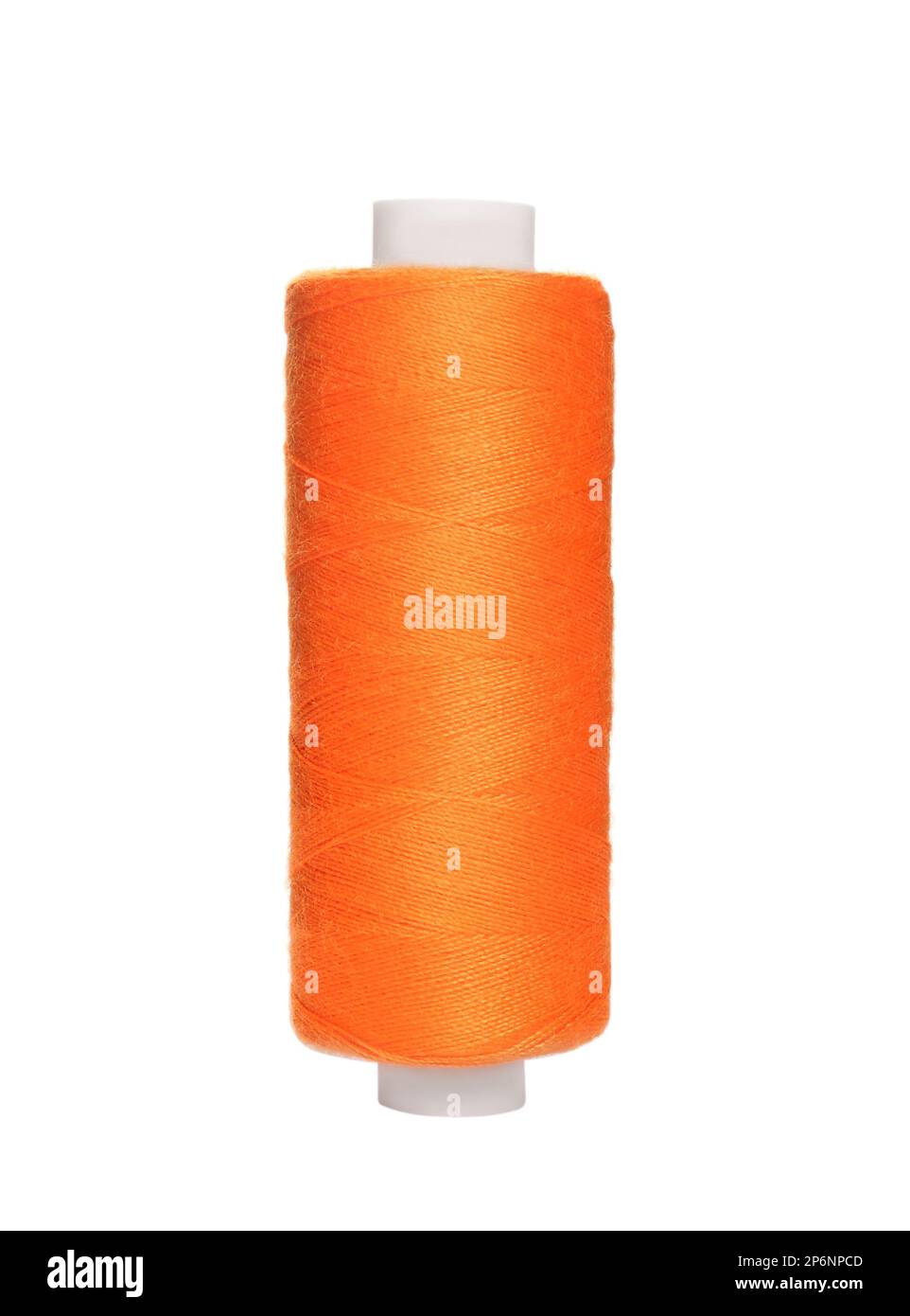 Spool of orange sewing thread isolated on white Stock Photo - Alamy