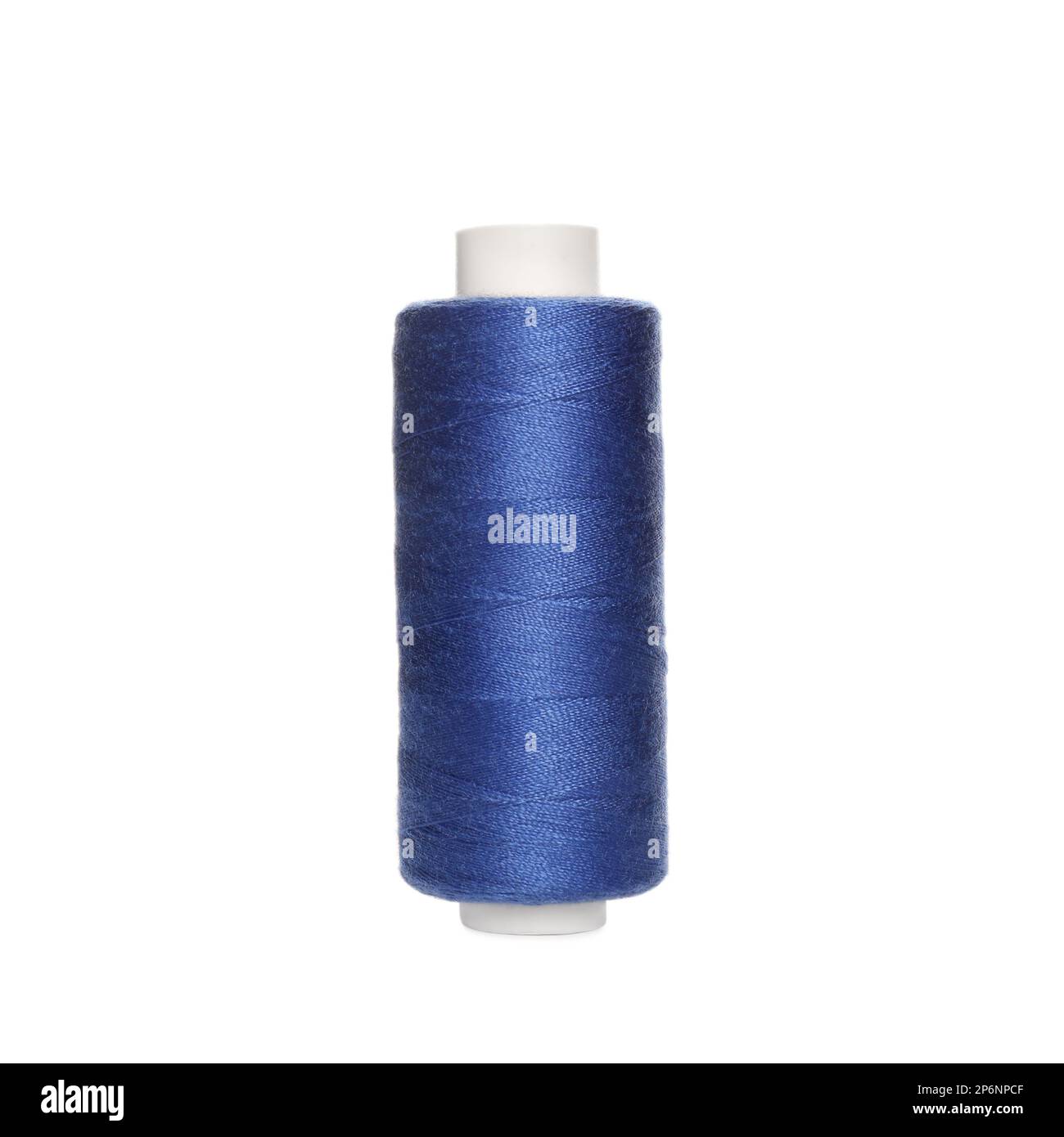 Spool of blue sewing thread isolated on white Stock Photo - Alamy