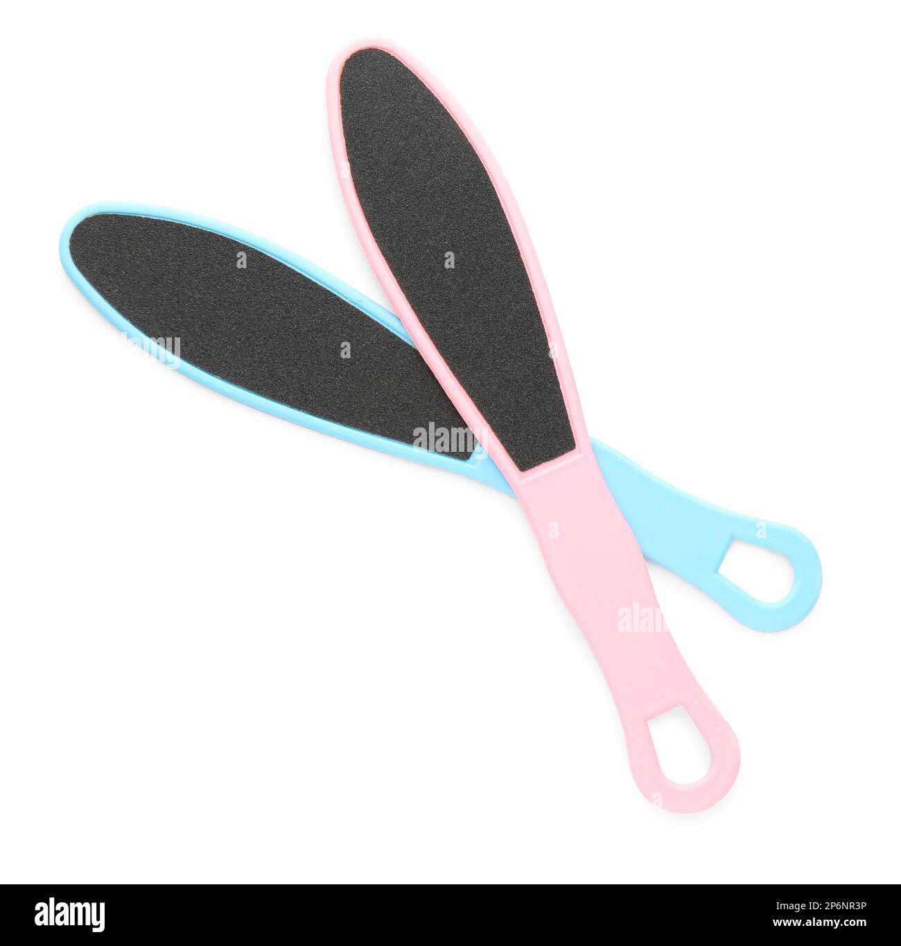 Colorful foot files on white background, top view. Pedicure tools Stock ...