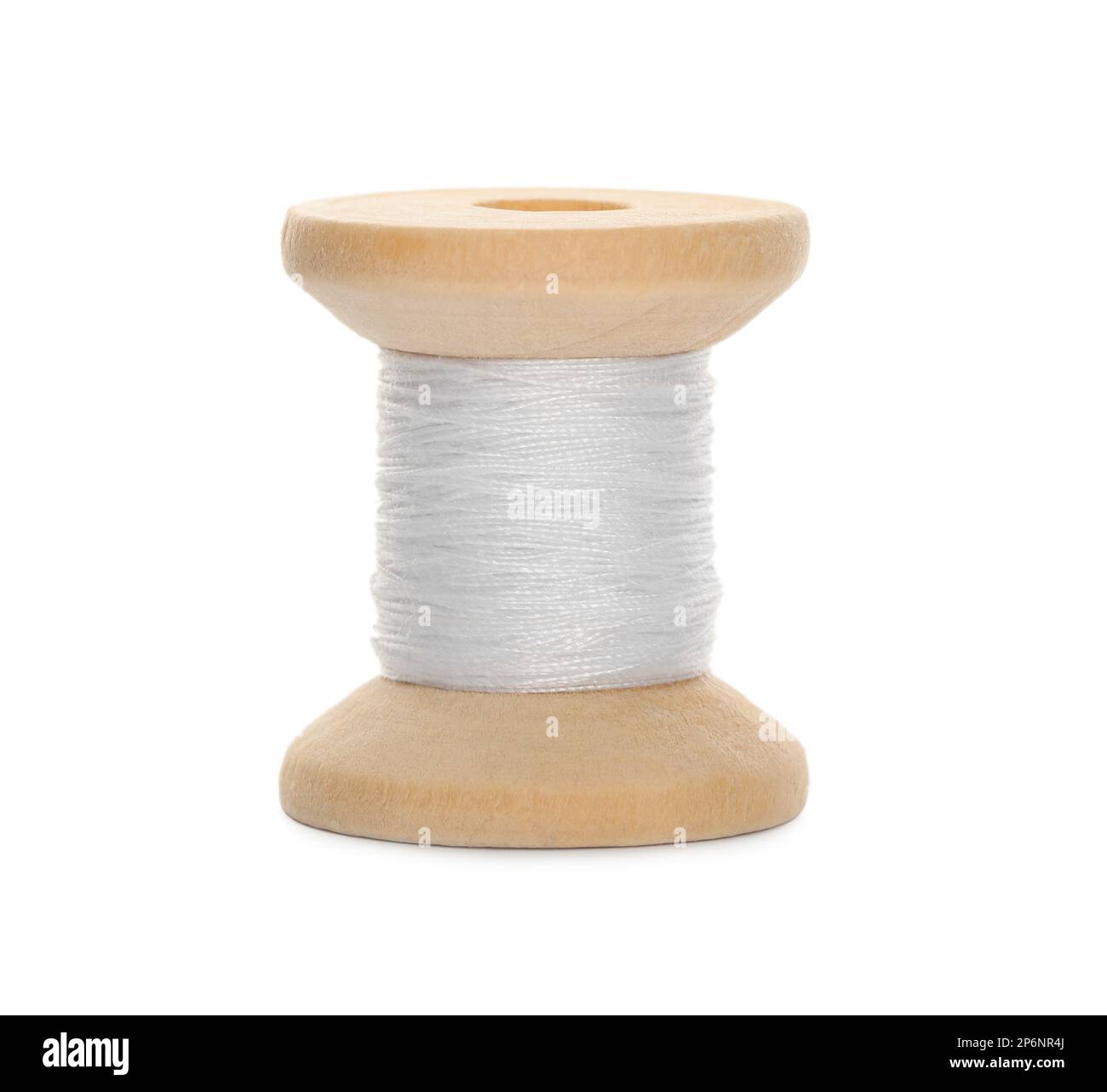 Wooden spool of sewing thread isolated on white Stock Photo - Alamy