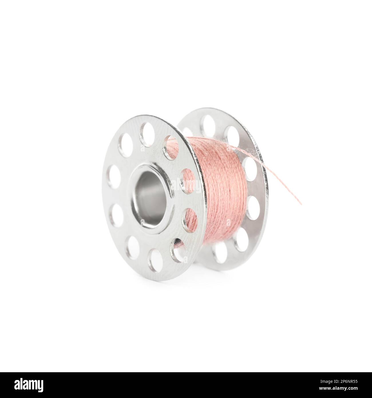 Metal spool of pink sewing thread isolated on white Stock Photo - Alamy