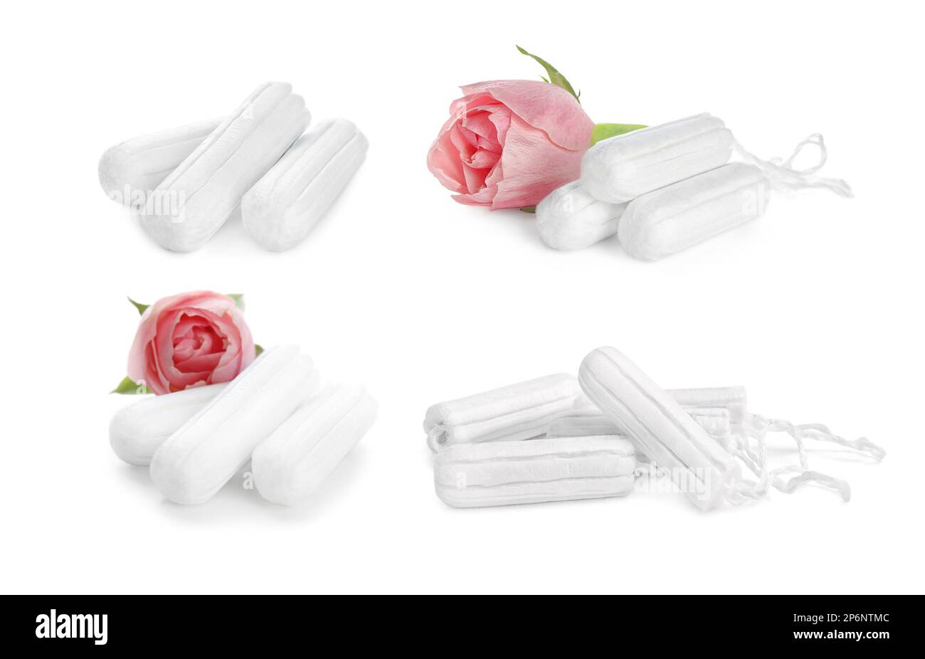 Set with tampons on white background Stock Photo - Alamy