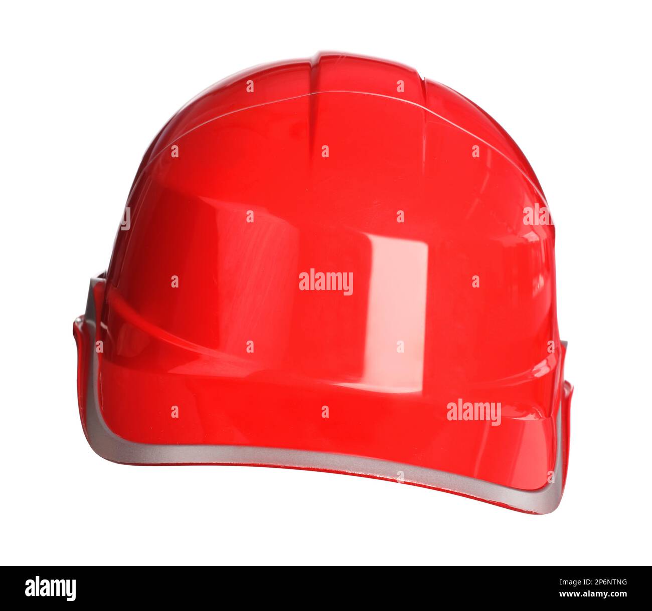 Red protective hard hat isolated on white. Safety equipment Stock Photo ...