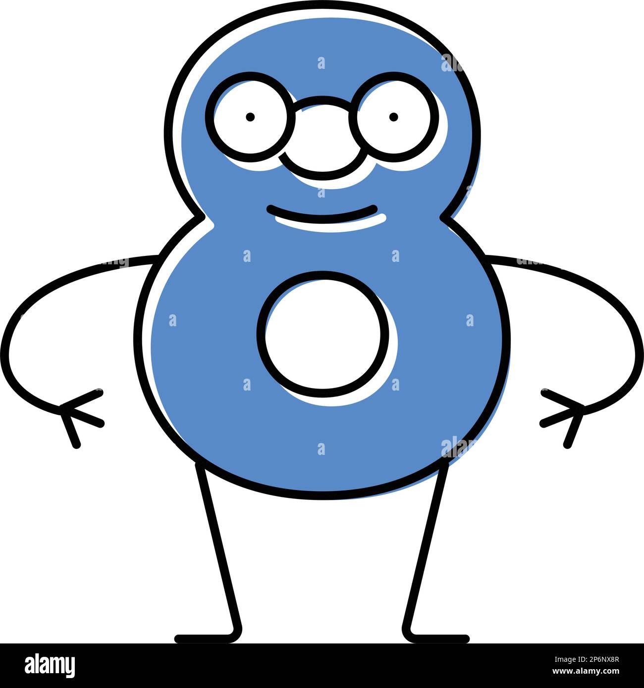 eight number character color icon vector illustration Stock Vector ...