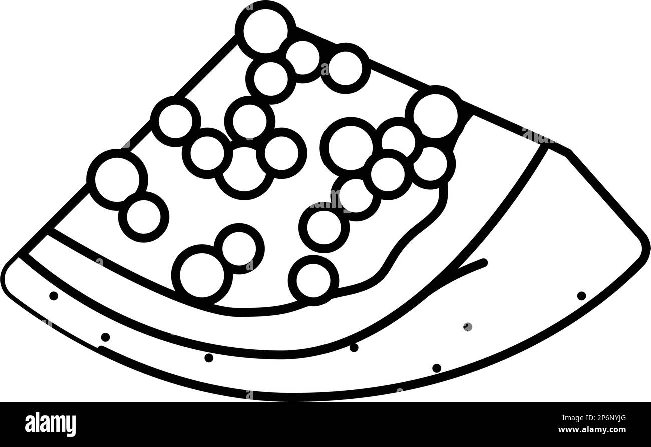 pomegranate whole slice red cut line icon vector illustration Stock ...