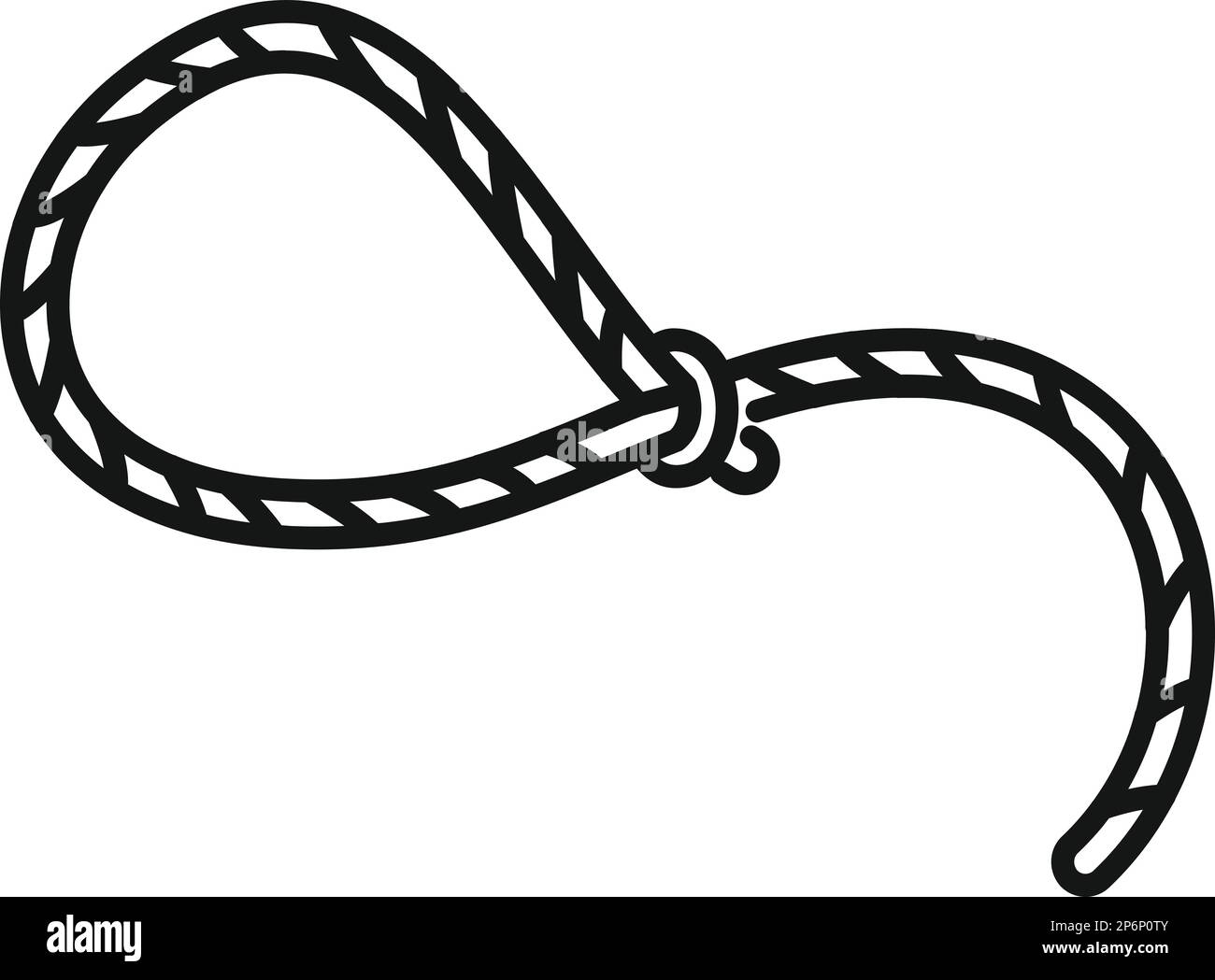 Western lasso icon outline vector. Rope knot. Border cord Stock Vector ...