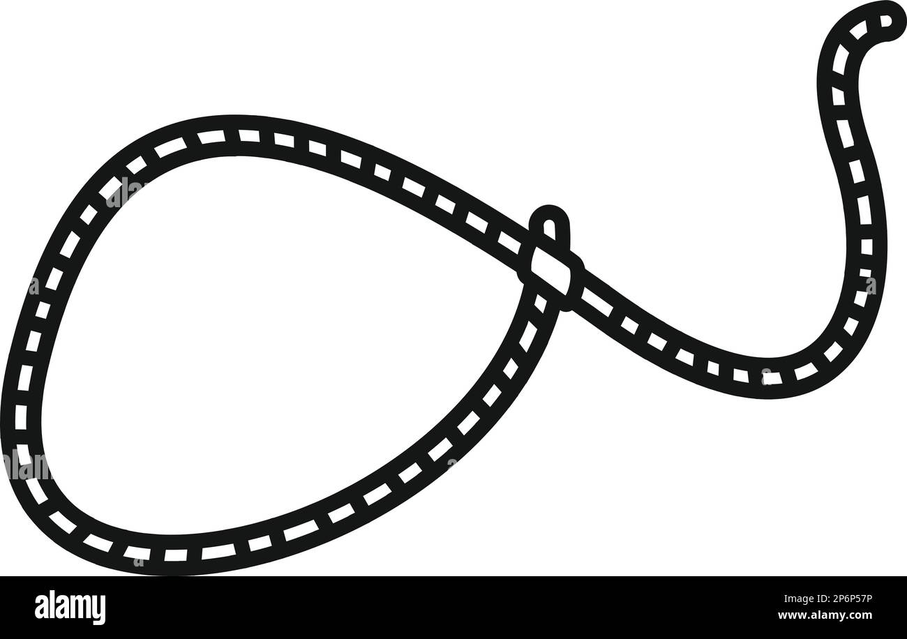 Vintage lasso icon outline vector. Cowboy rope. Cord border Stock ...
