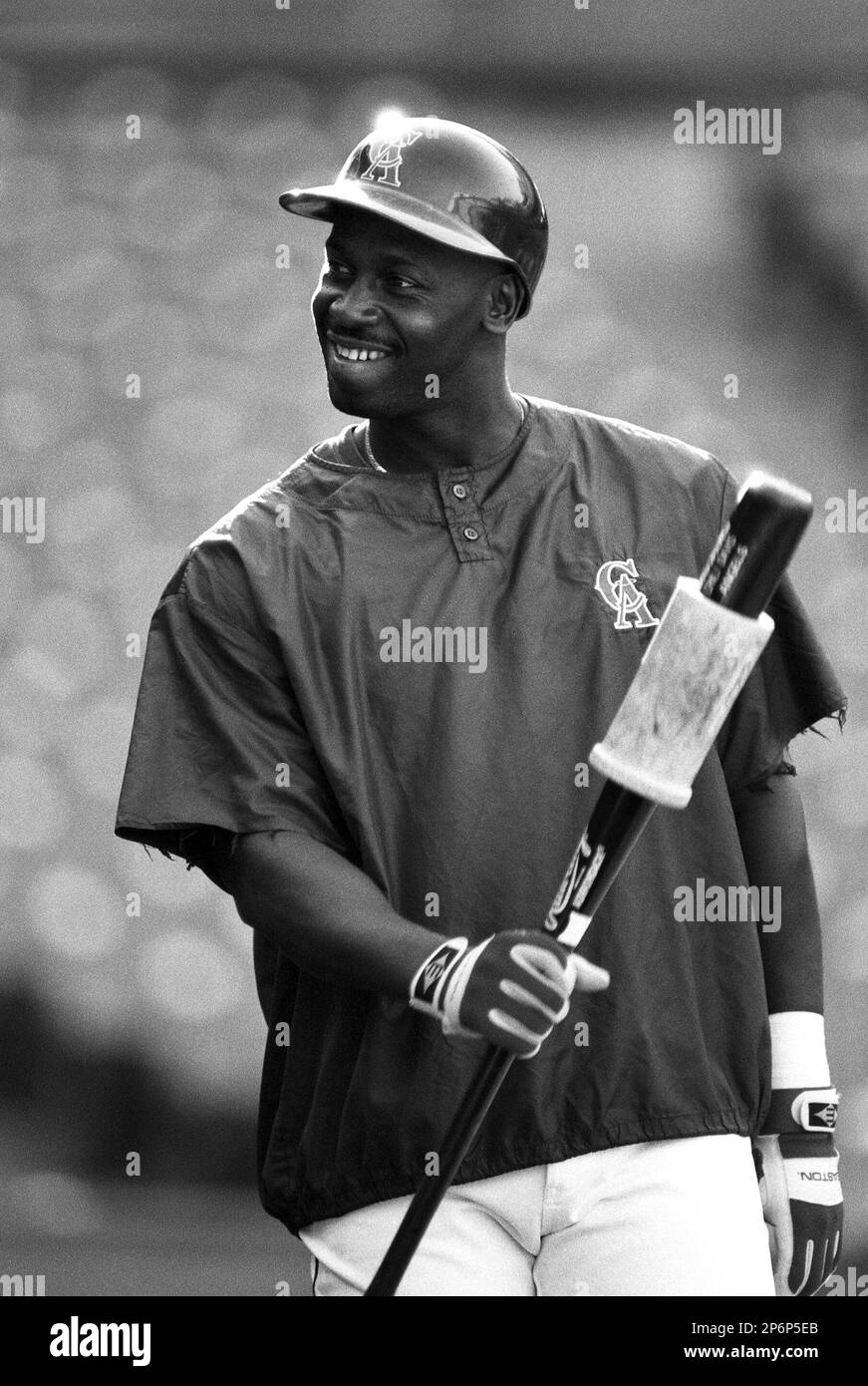 Chili Davis of the California Angels at Anaheim Stadium in Anaheim ...