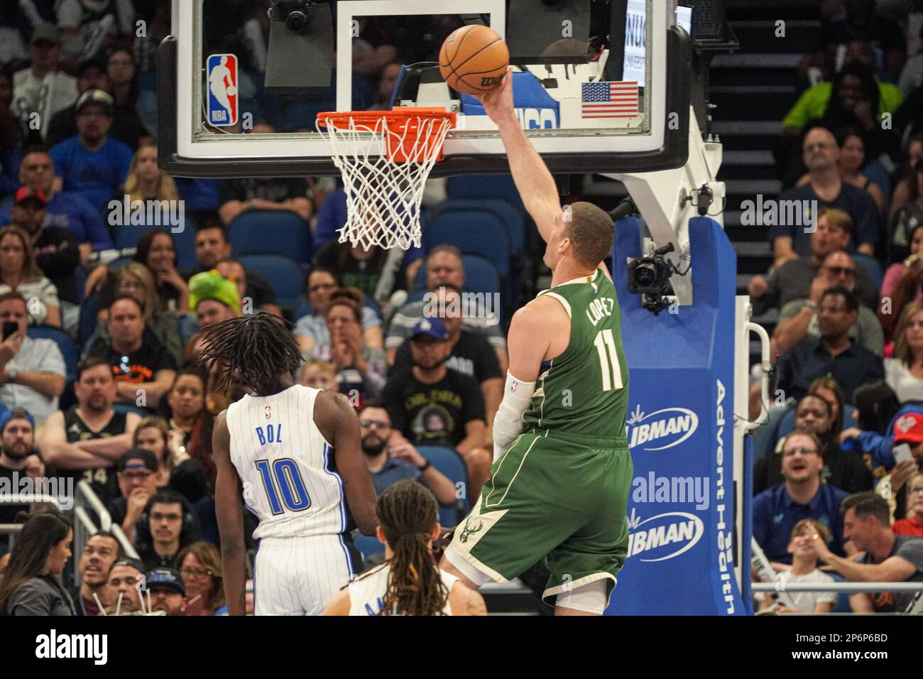 Orlando, Florida, USA,March 7, 2023, Milwaukee Bucks center Brook Lopez ...