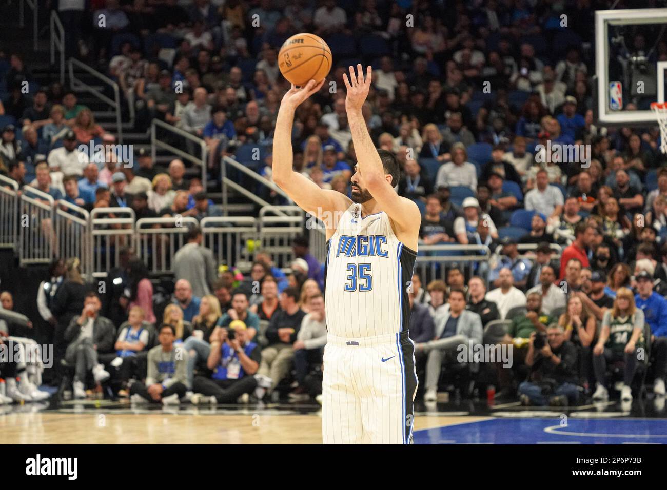 Orlando, Florida, USA,March 7, 2023, Orlando Magic center Goga Bitadze ...