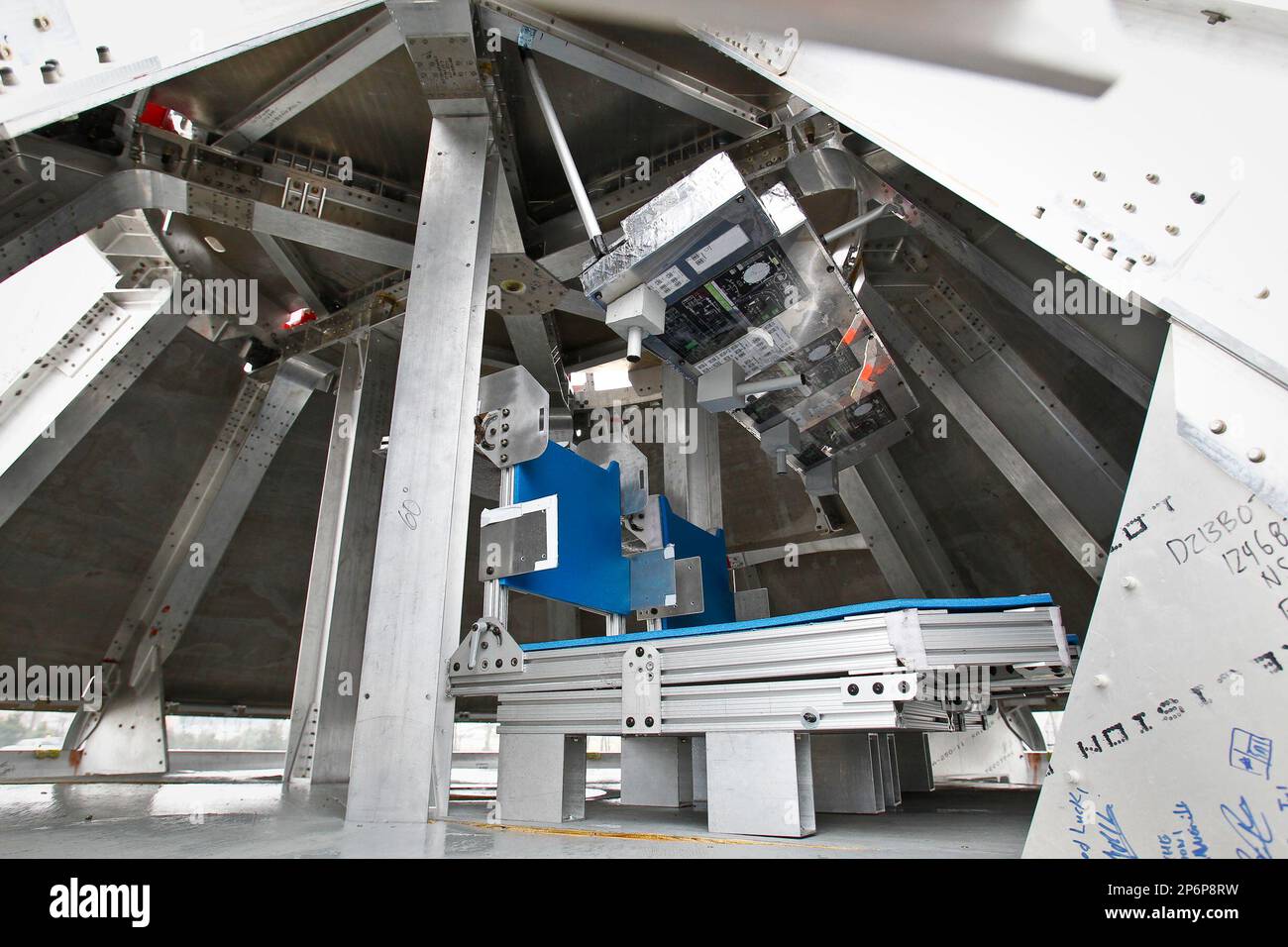 The interior of the Orion crew test module is shown Wednesday, Feb. 1 ...
