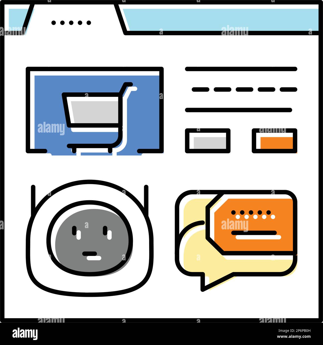 customer chat bot color icon vector illustration Stock Vector Image ...