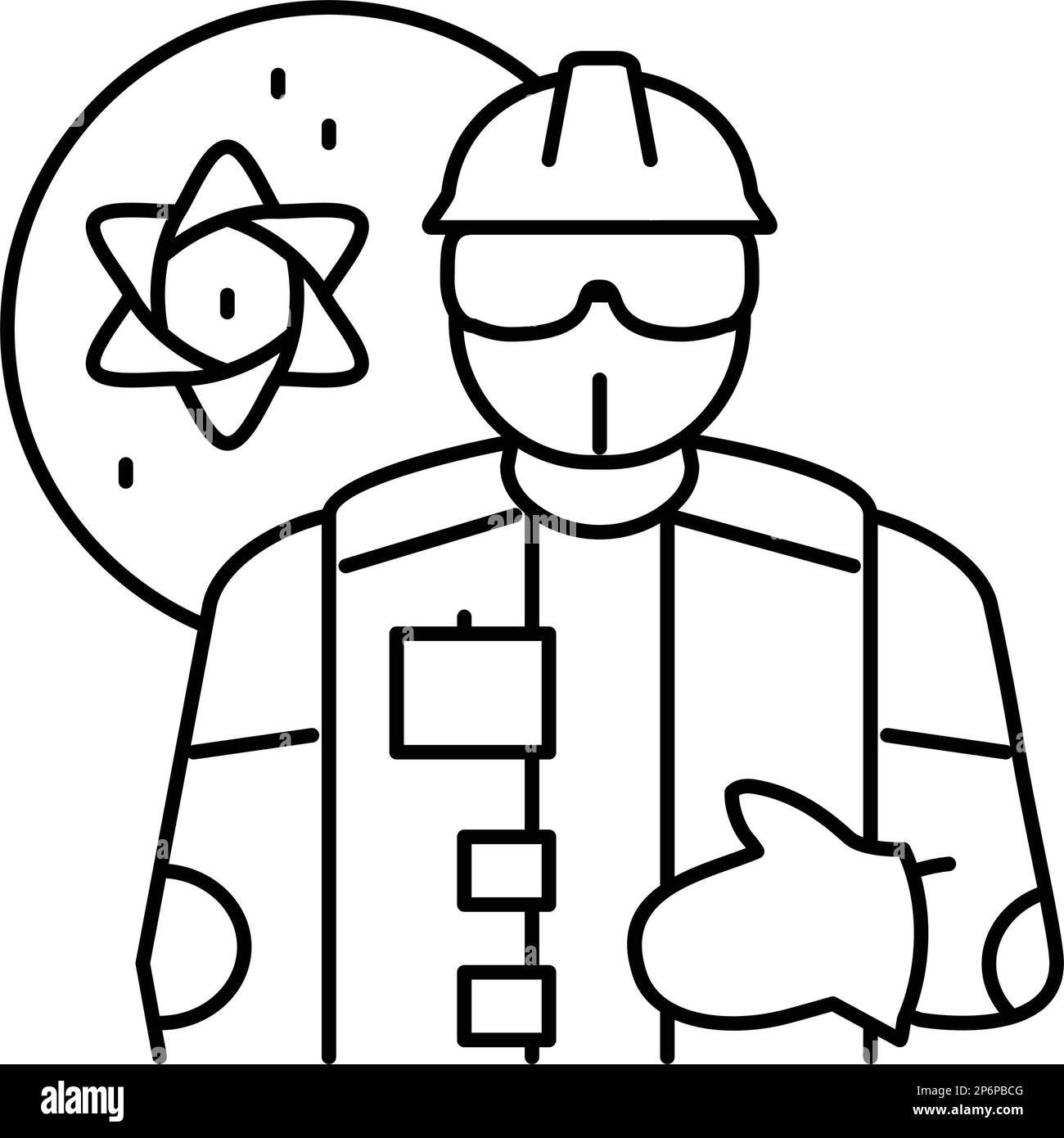nuclear engineer worker line icon vector illustration Stock Vector ...