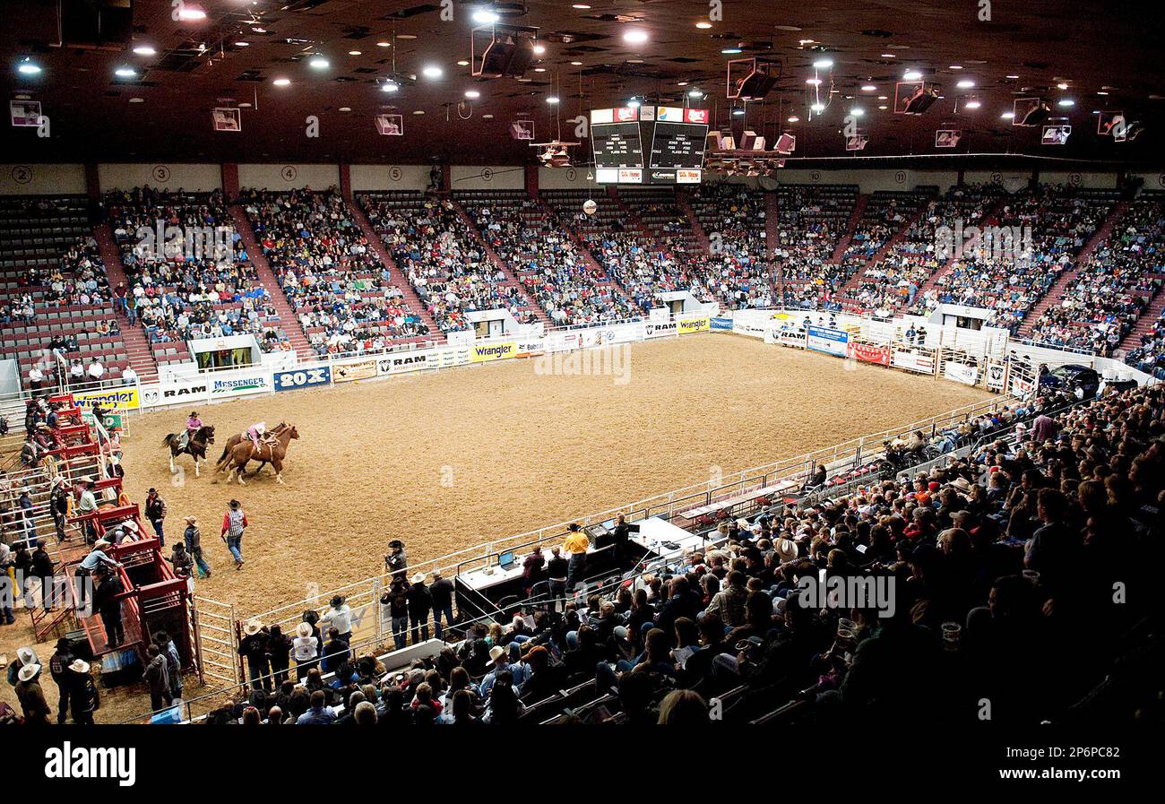 A large crowd was on hand for the first of two nights of rodeo action ...