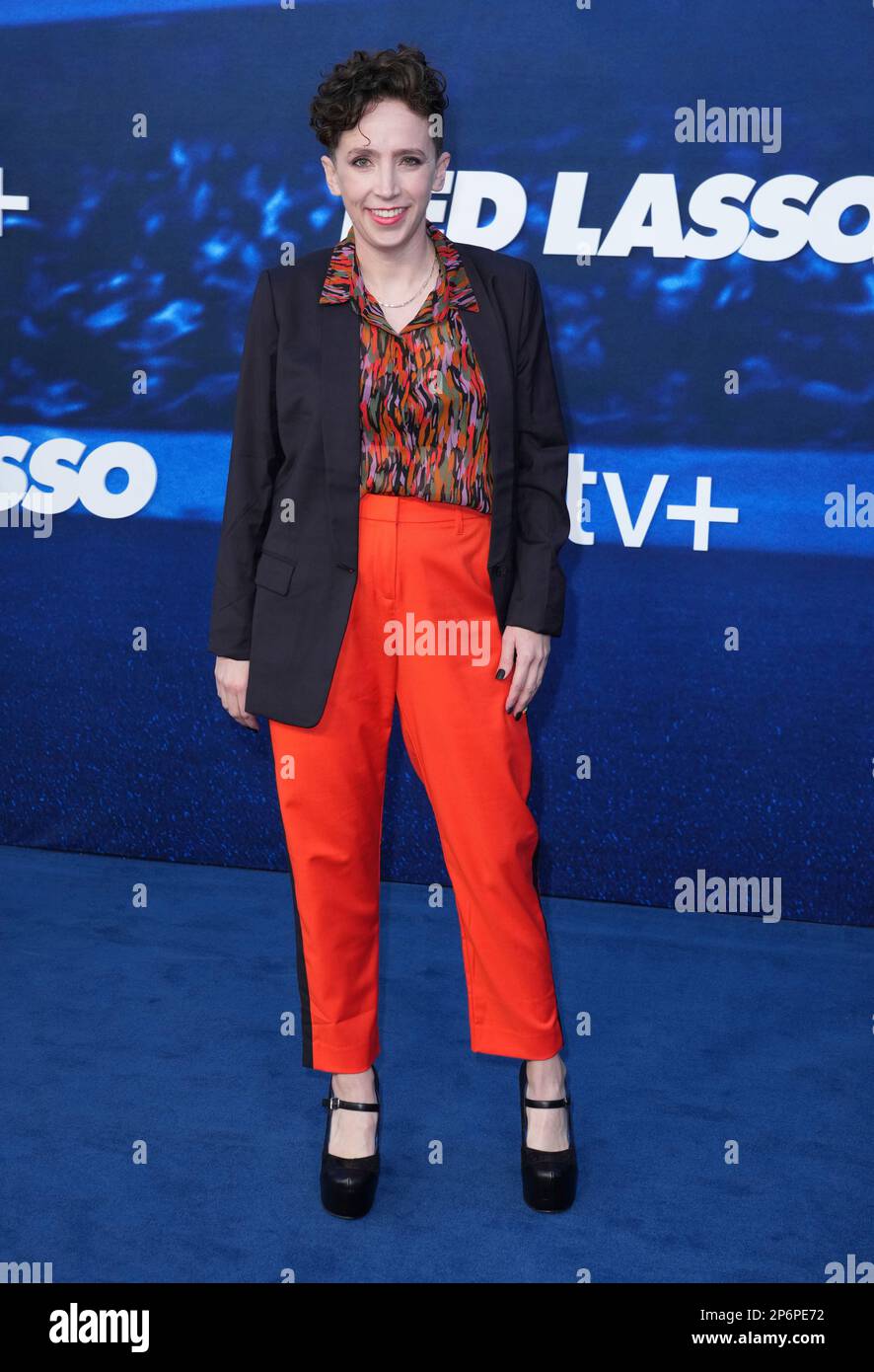 Madi Goff arrives at the season three premiere of "Ted Lasso" on ...