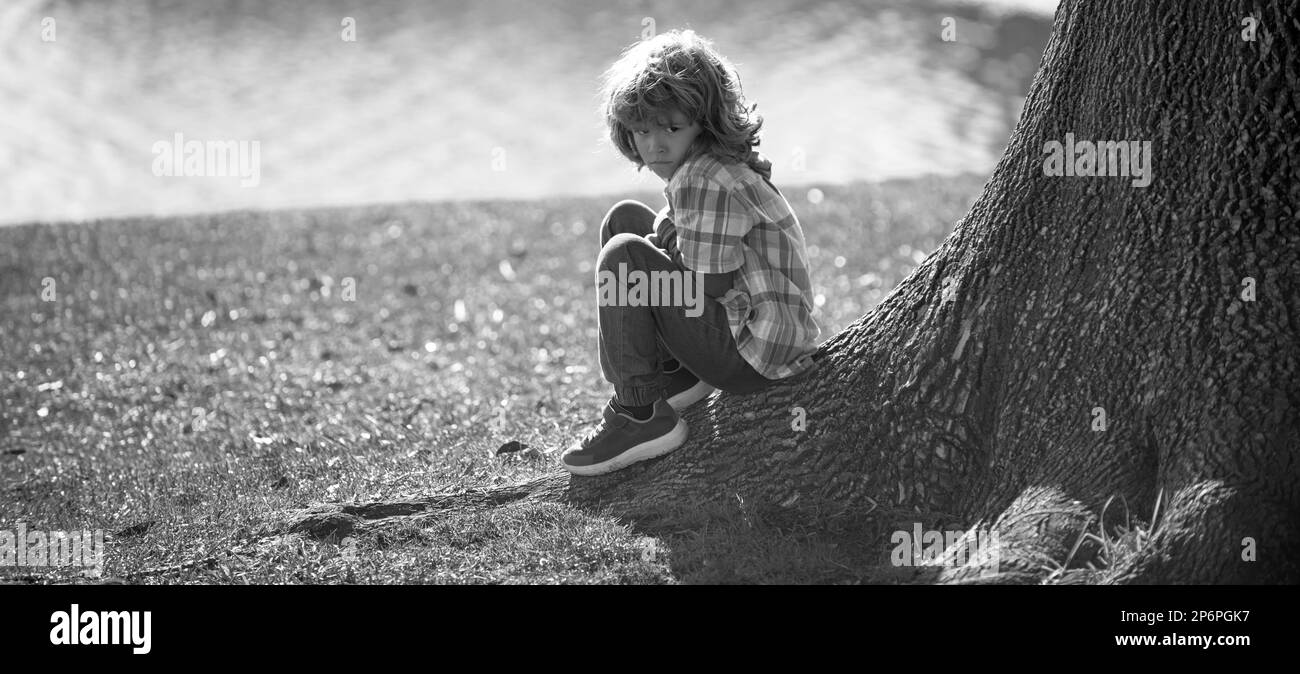 Negative kids emotion. Loneliness. Child sad. Kids adaptation. Lonely ...