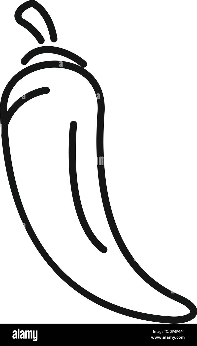 Paprika food icon outline vector. Sweet pepper. Health plant Stock ...