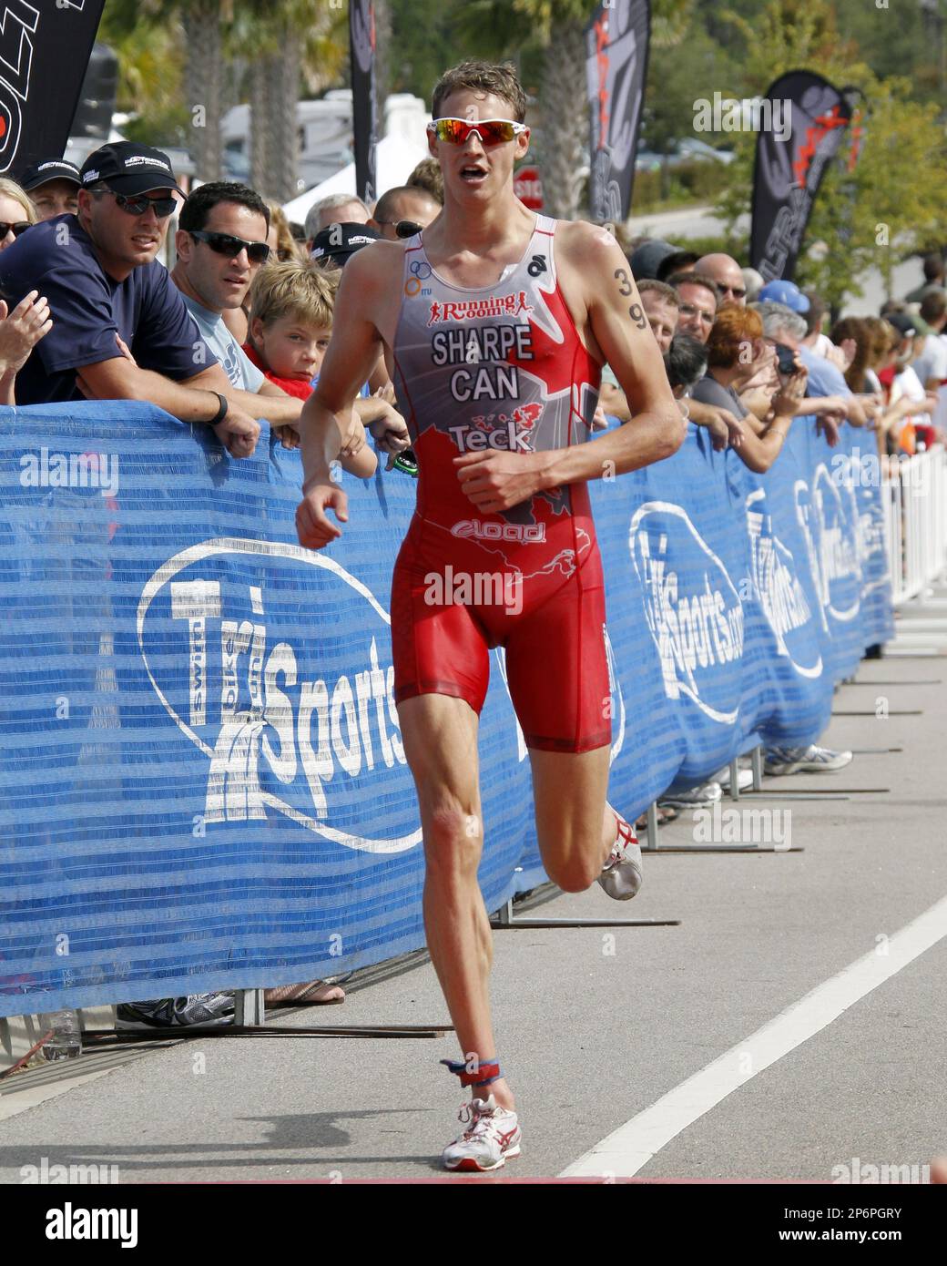 Matt Sharpe, of Canada, at the 2011 Myrtle Beach ITU Triathlon Pan ...