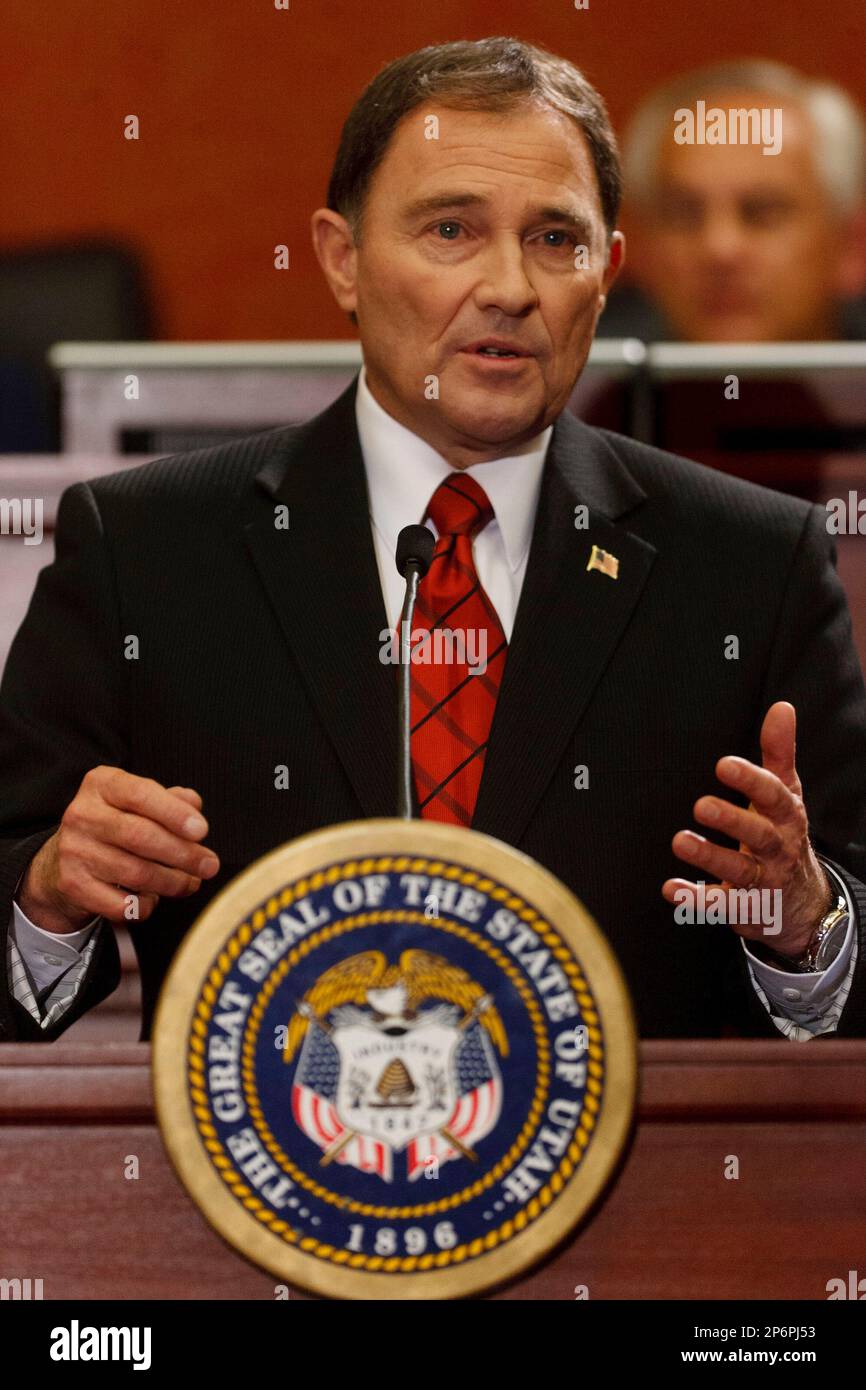 Utah Gov. Gary Herbert delivers the State of the State address in the ...