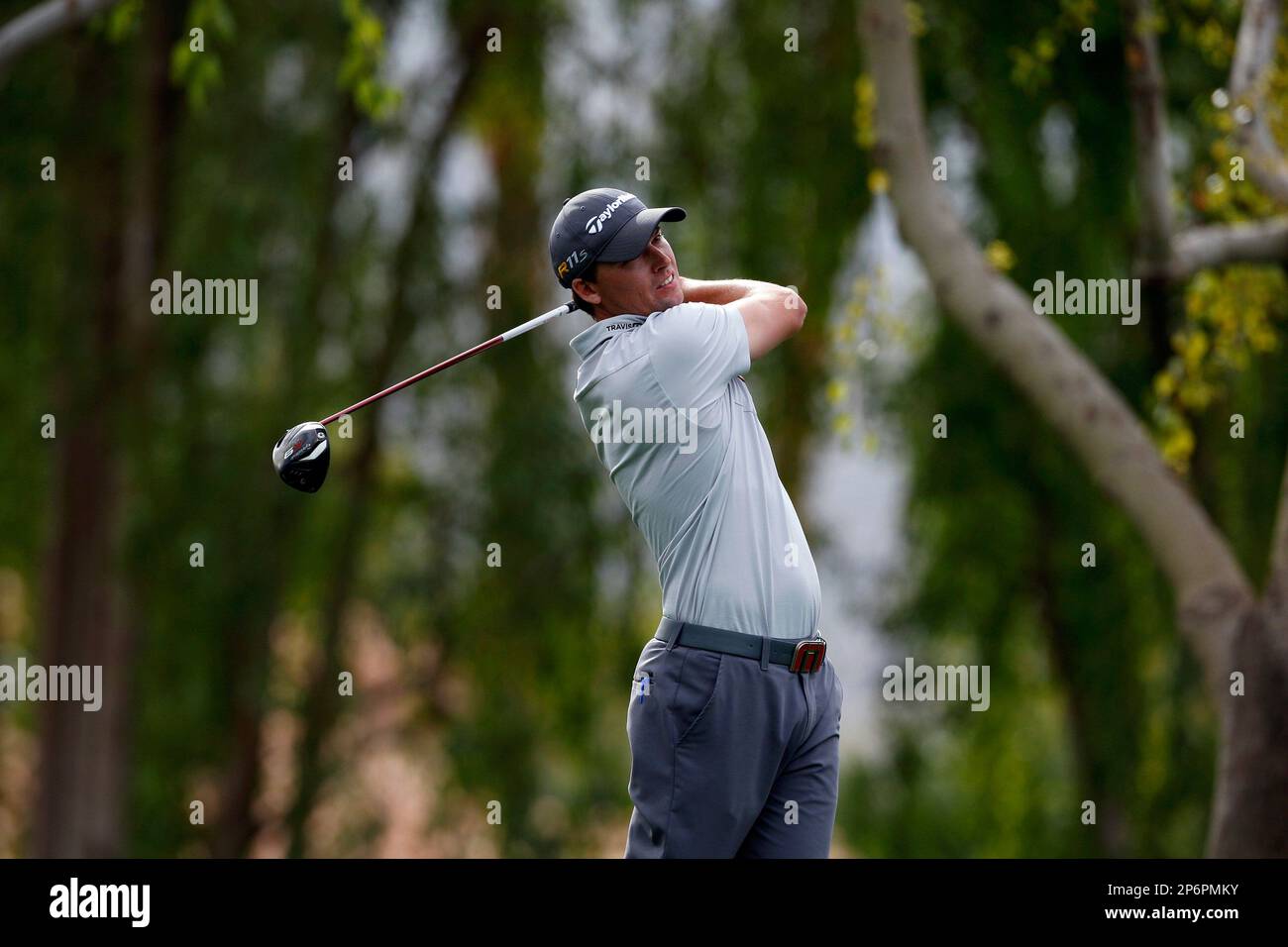 January 22, 2012: John Mallinger hits a tee shot on the second hole ...