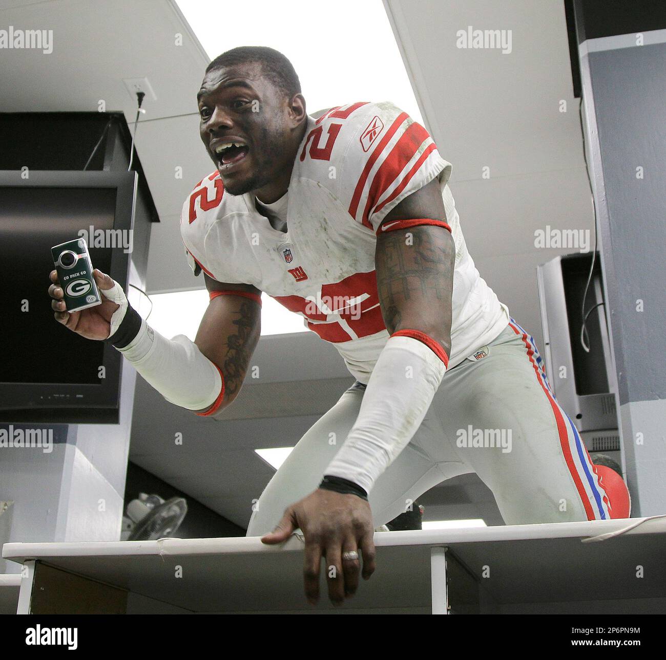 New York Giants defensive back Derrick Martin (22) celebrates in the ...