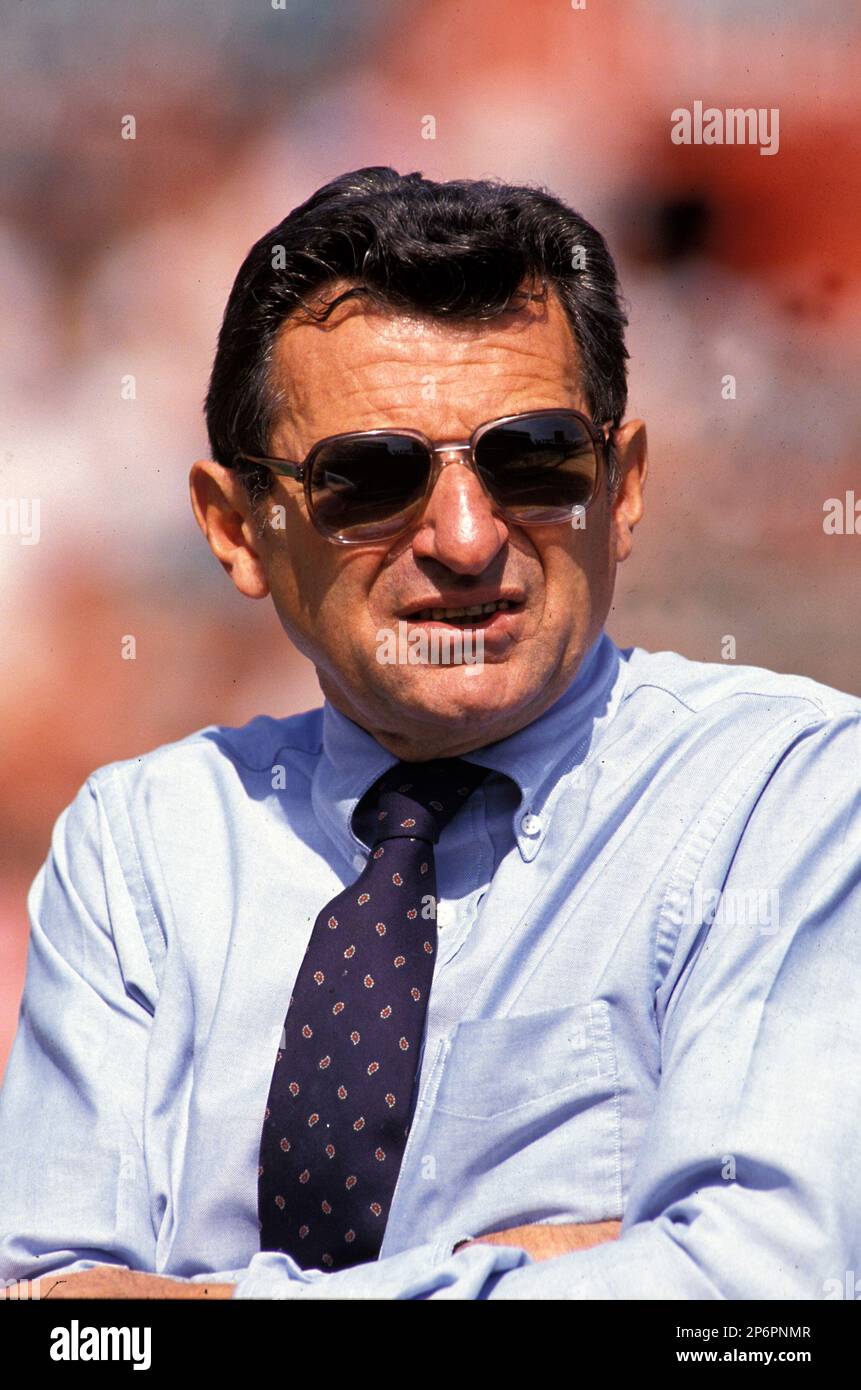 Penn State Head Coach Joe Paterno coaches in the against theMiami ...