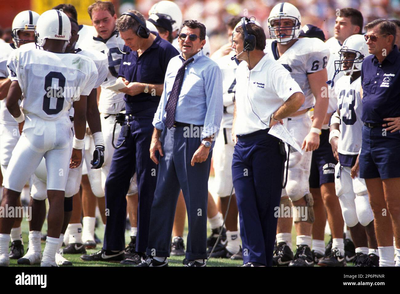 Penn State Head Coach Joe Paterno coaches in the against theMiami ...