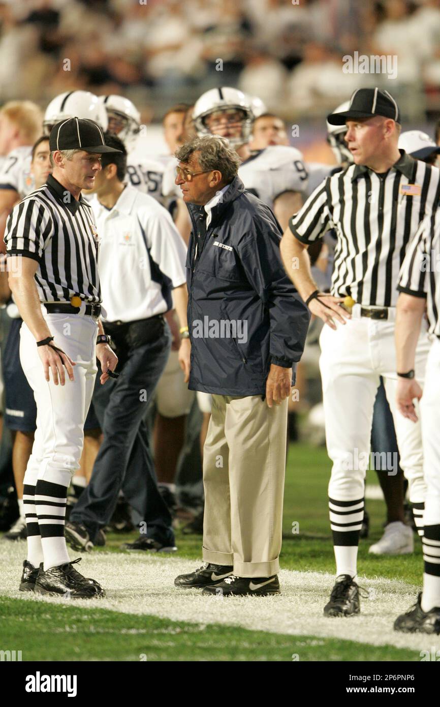Penn State Head Coach Joe Paterno coaches in the Orange Bowl against ...