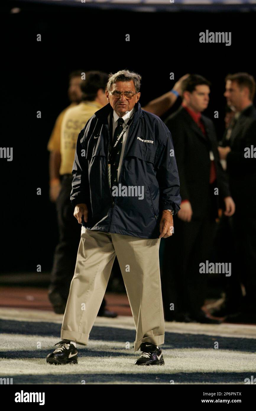 Penn State Head Coach Joe Paterno coaches in the Orange Bowl against ...