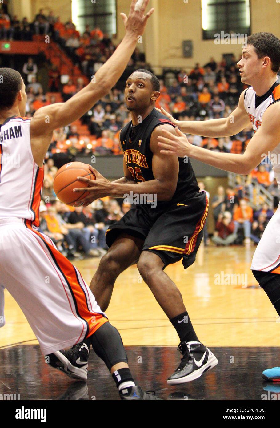 January 21, 2012: #25 Bryon Wesley of USC looks for an open shot in the ...