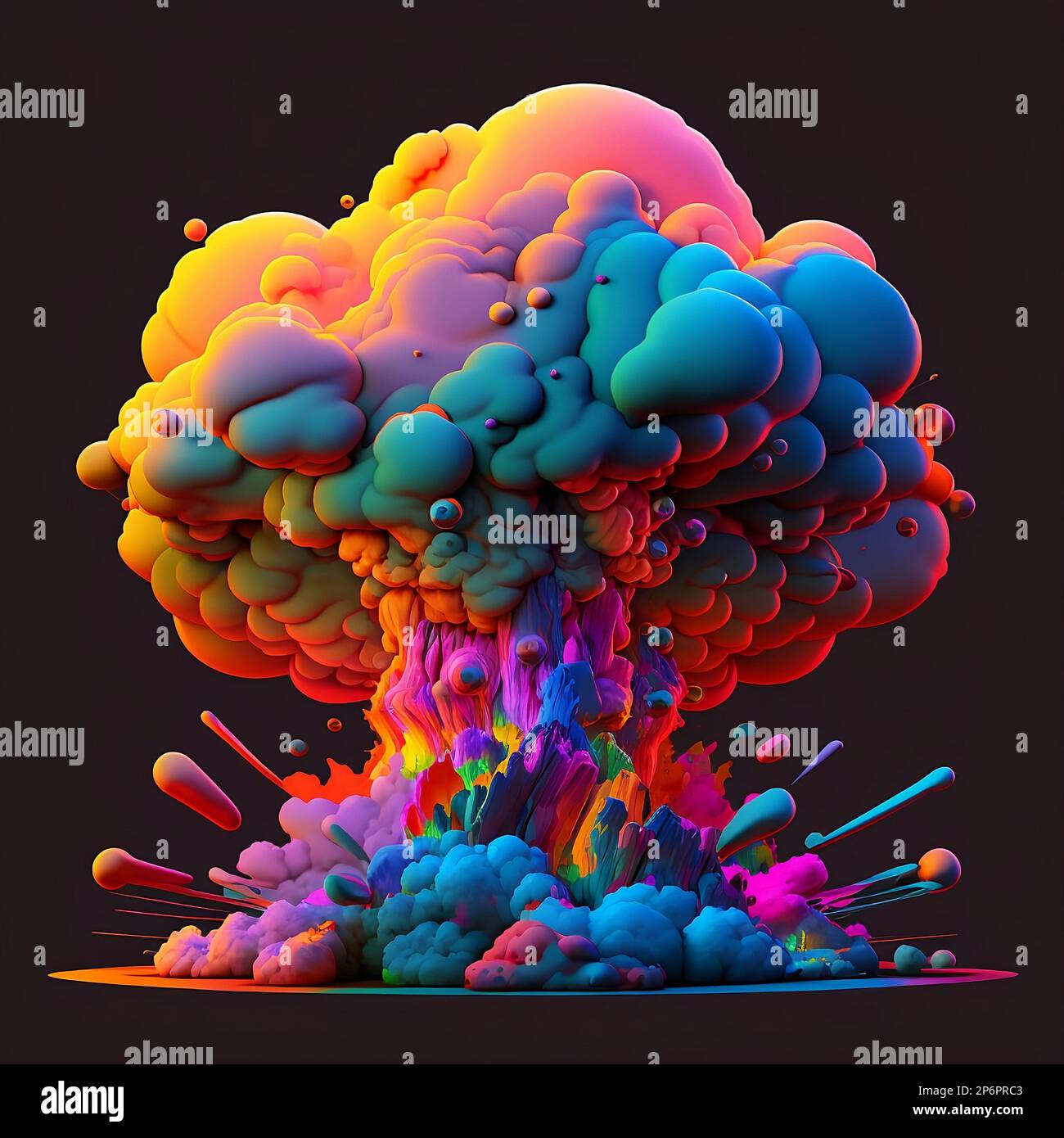 Bomb Explosion colorful papercraft, minimal creative concept. Handmade ...