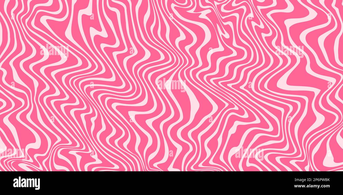 Retro groovy background. Pink wavy vintage psychedelic wallpaper ...