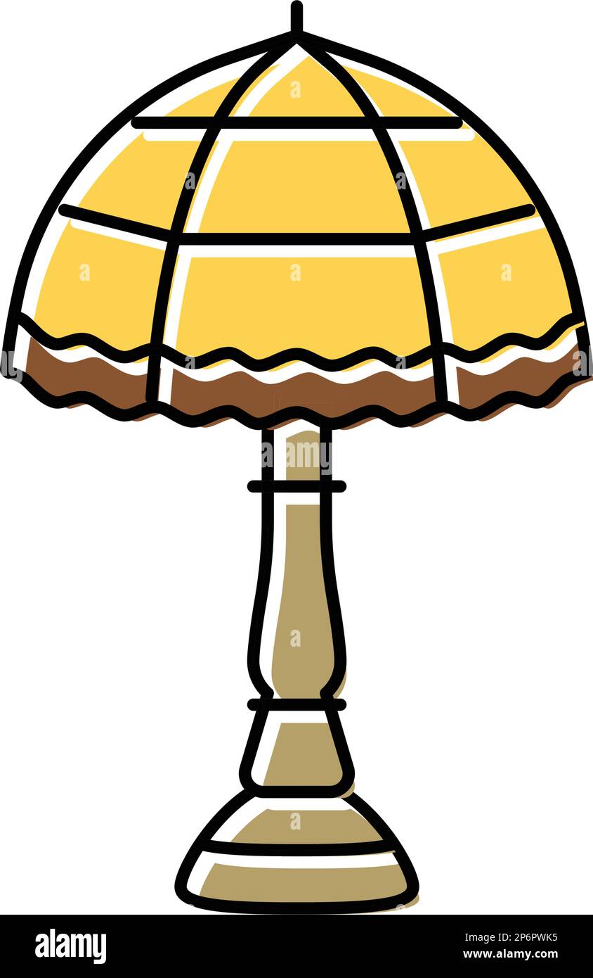 retro table lamp color icon vector illustration Stock Vector Image ...