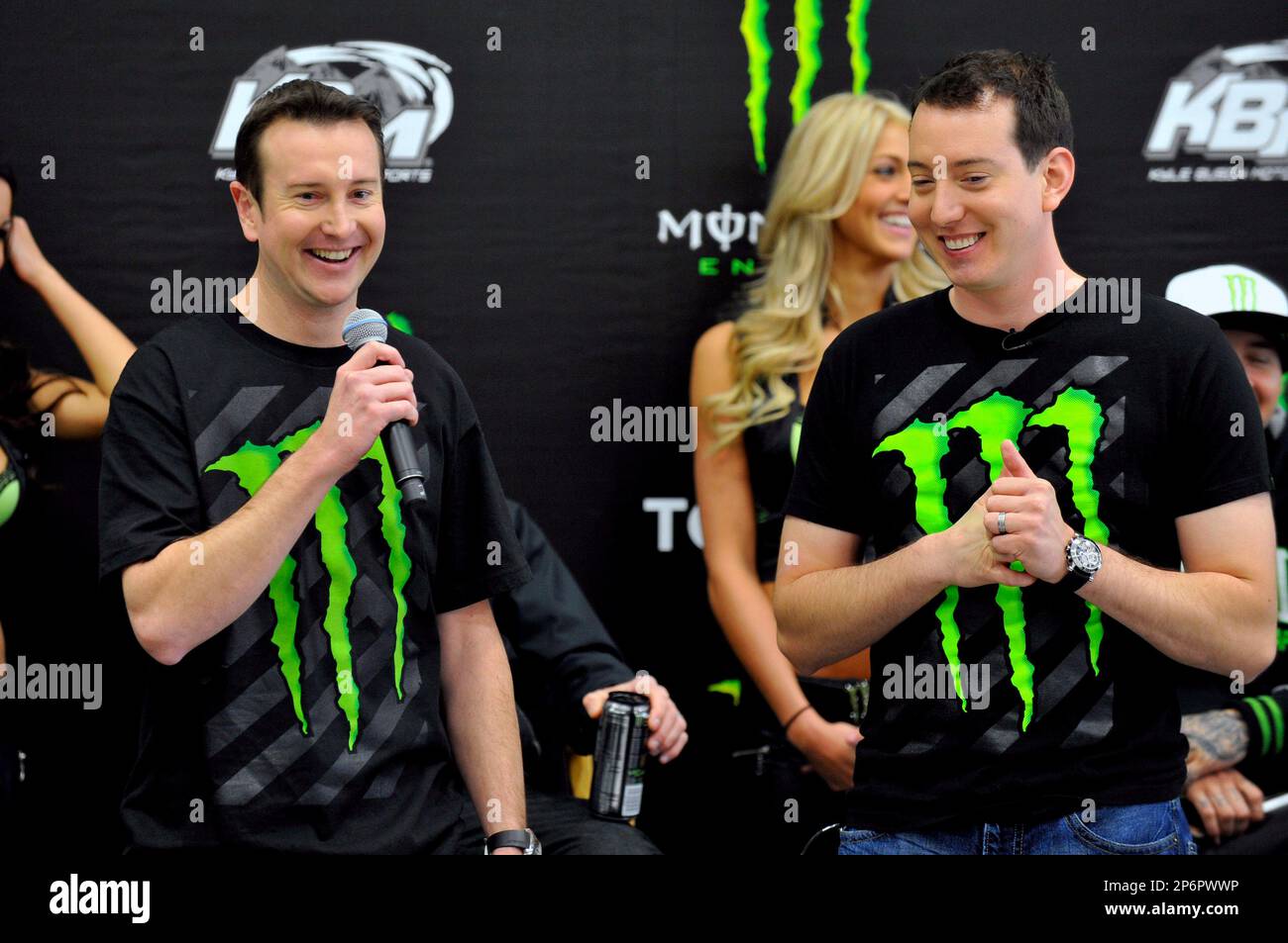 Kyle Busch and Kurt Busch at the Monster Energy Drink sponsorship ...