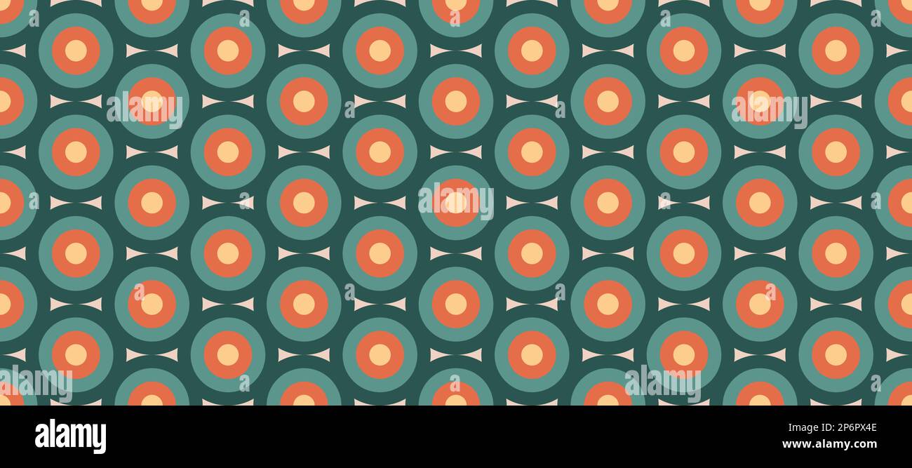Retro concentric circles seamless pattern. Vintage abstract geometric ...