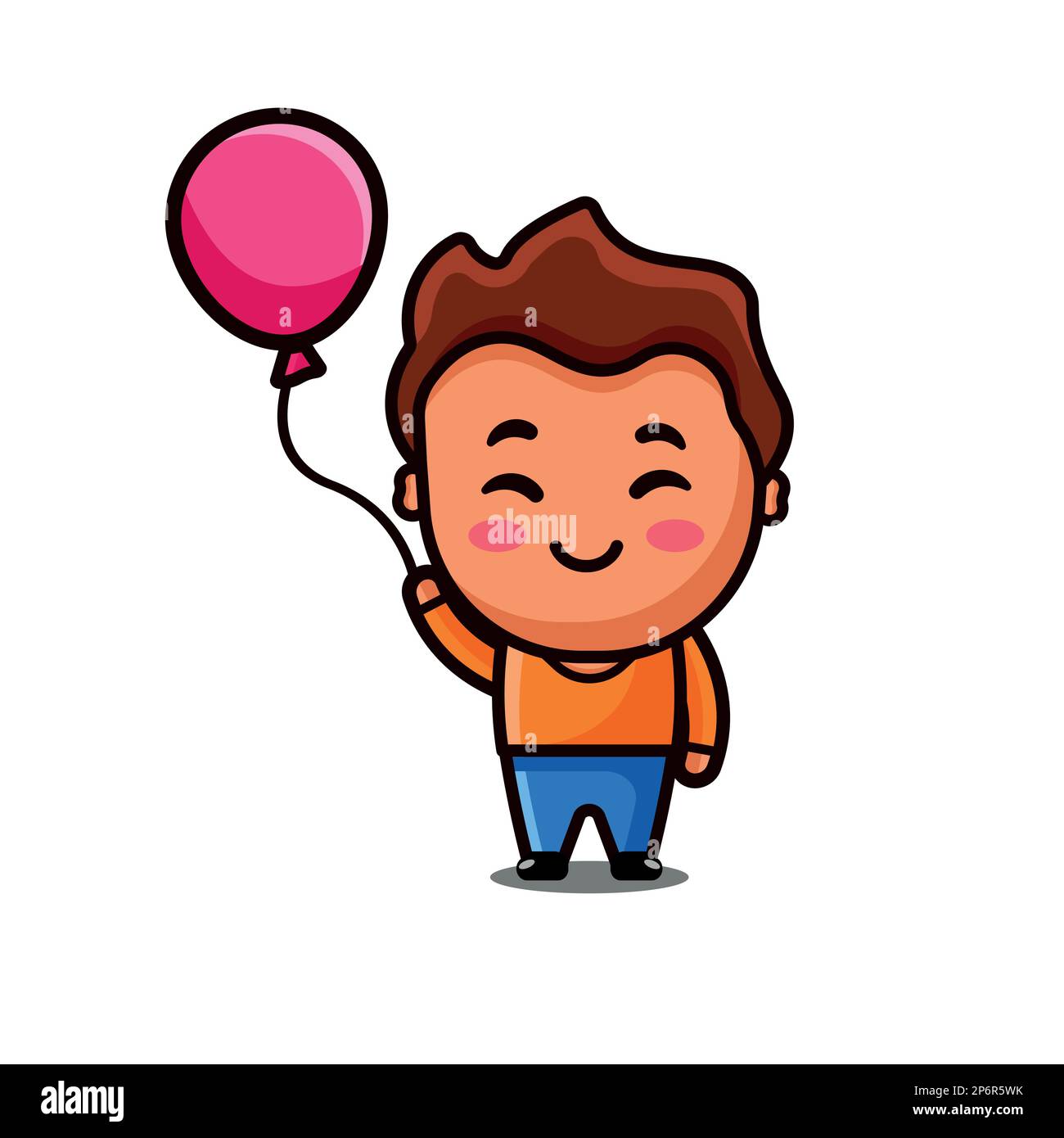 Kid boy balloons cartoon hi-res stock photography and images - Alamy