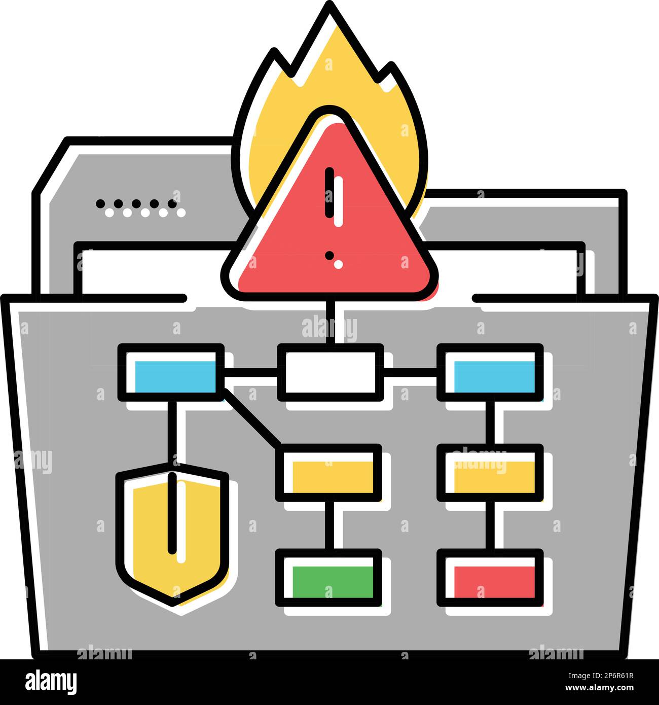 crisis management plan color icon vector illustration Stock Vector ...