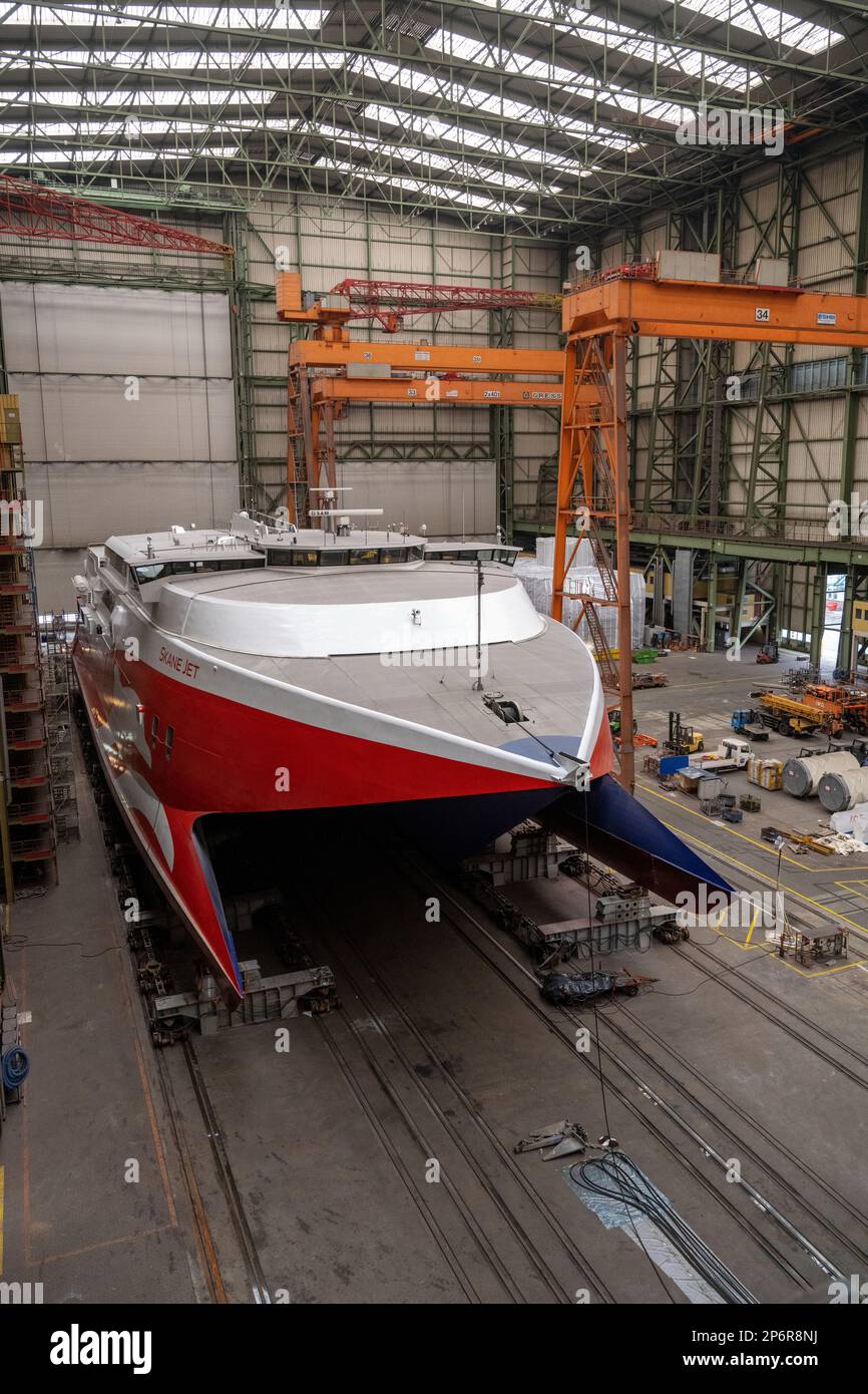 Stralsund, Germany. 07th Mar, 2023. The high-speed ferry "Skane Jet ...